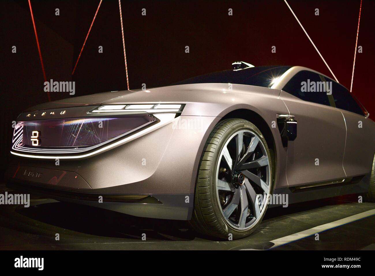 Byton all electric vehicle (EV) K-Byte concept connected car displayed ...