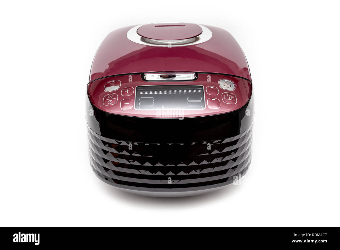 Computer rice cooker with smart cook program on White Background Stock ...