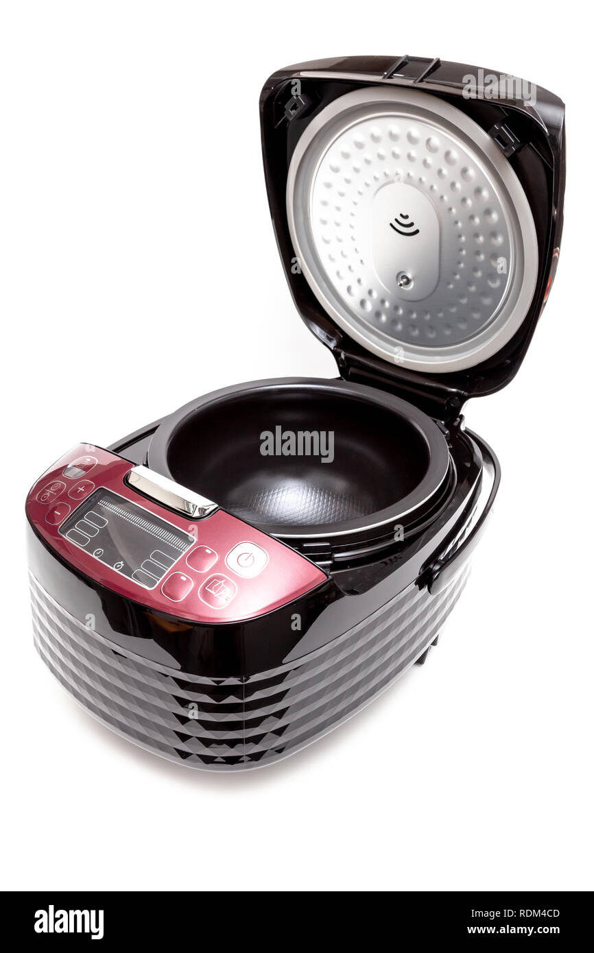 Computer rice cooker with smart cook program on White Background Stock ...