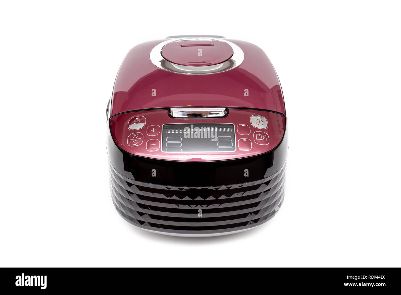 Computer rice cooker with smart cook program on White Background Stock ...