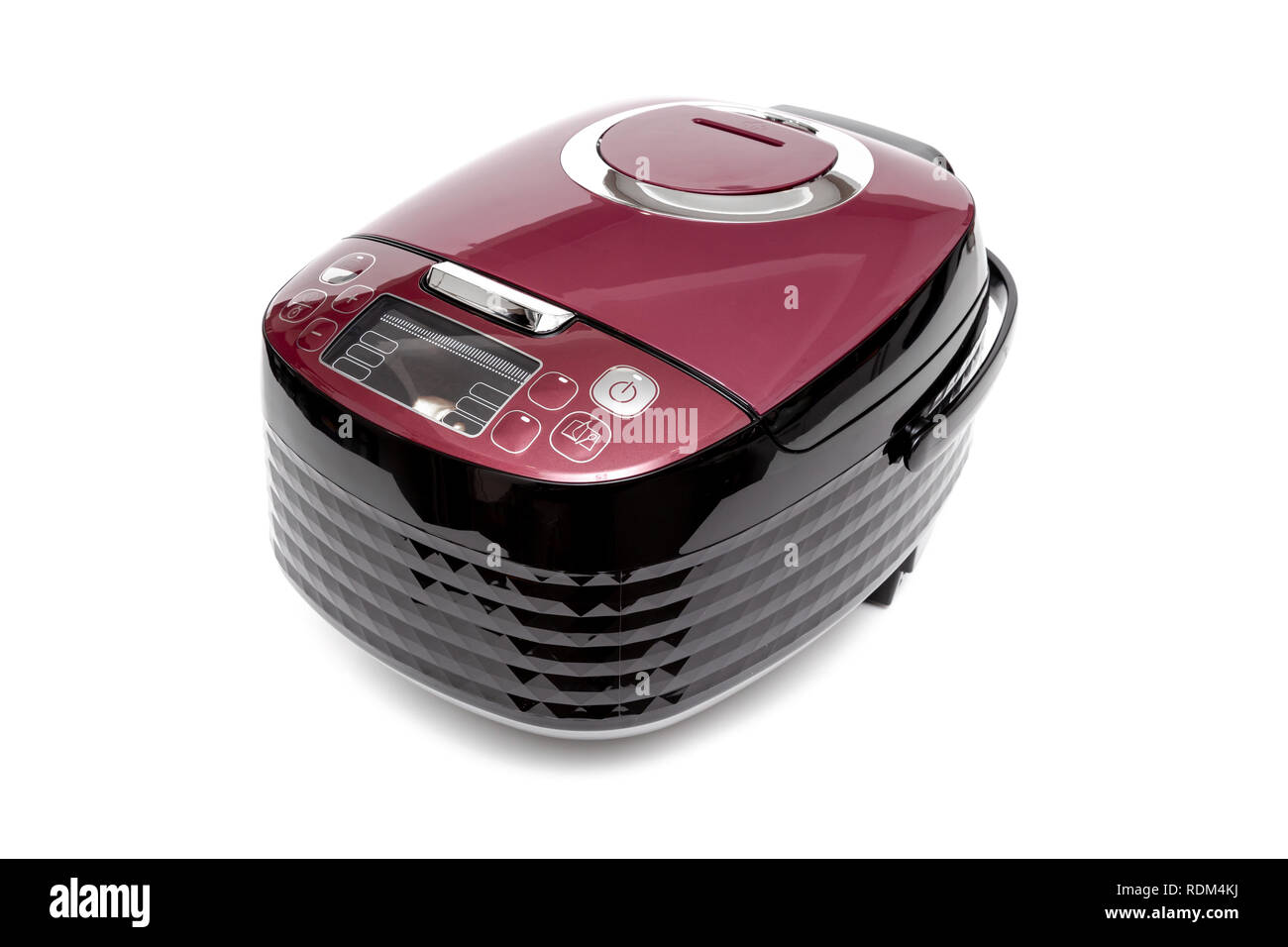 Computer rice cooker with smart cook program on White Background Stock ...