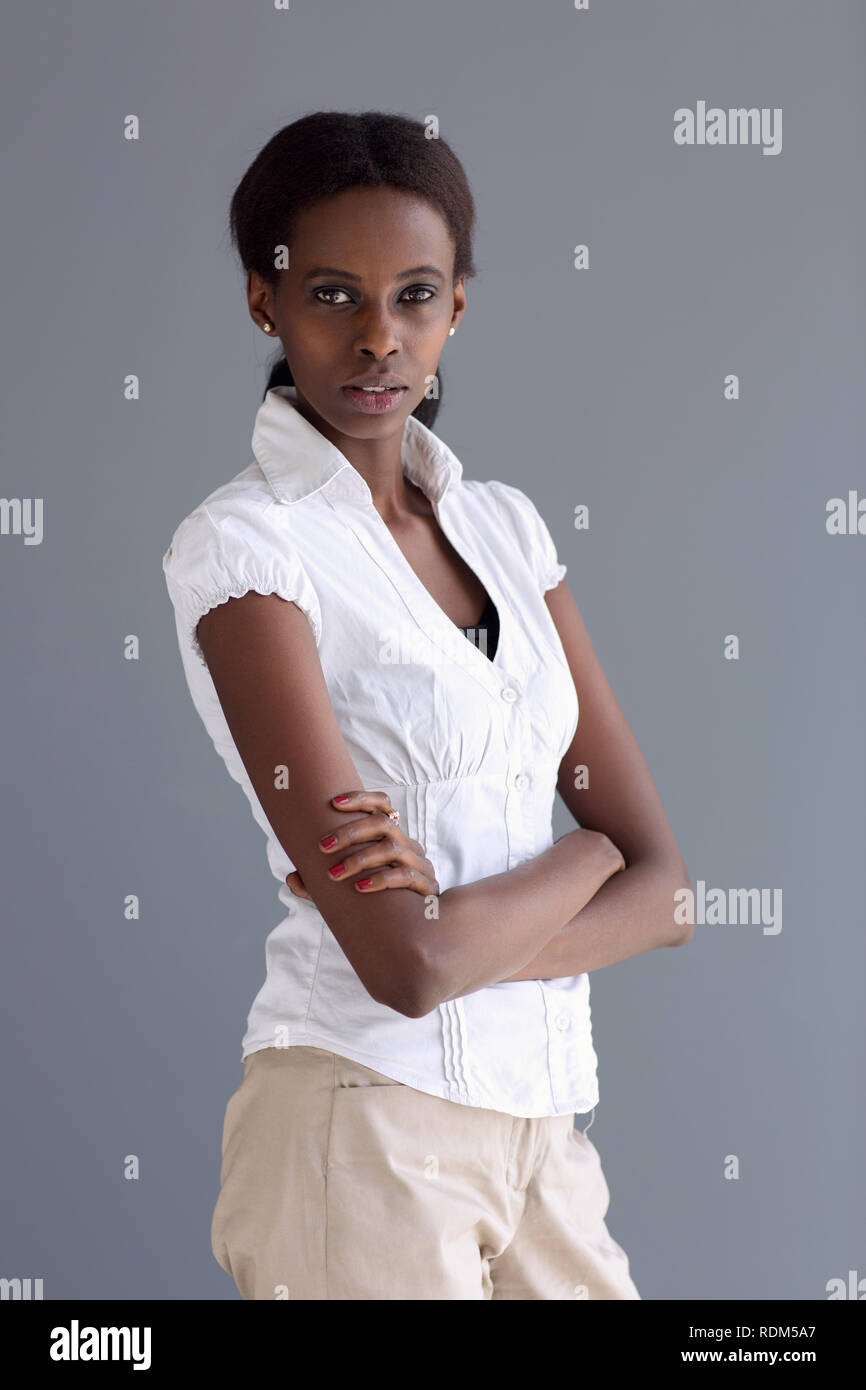 Attractive African black model posing Stock Photo - Alamy