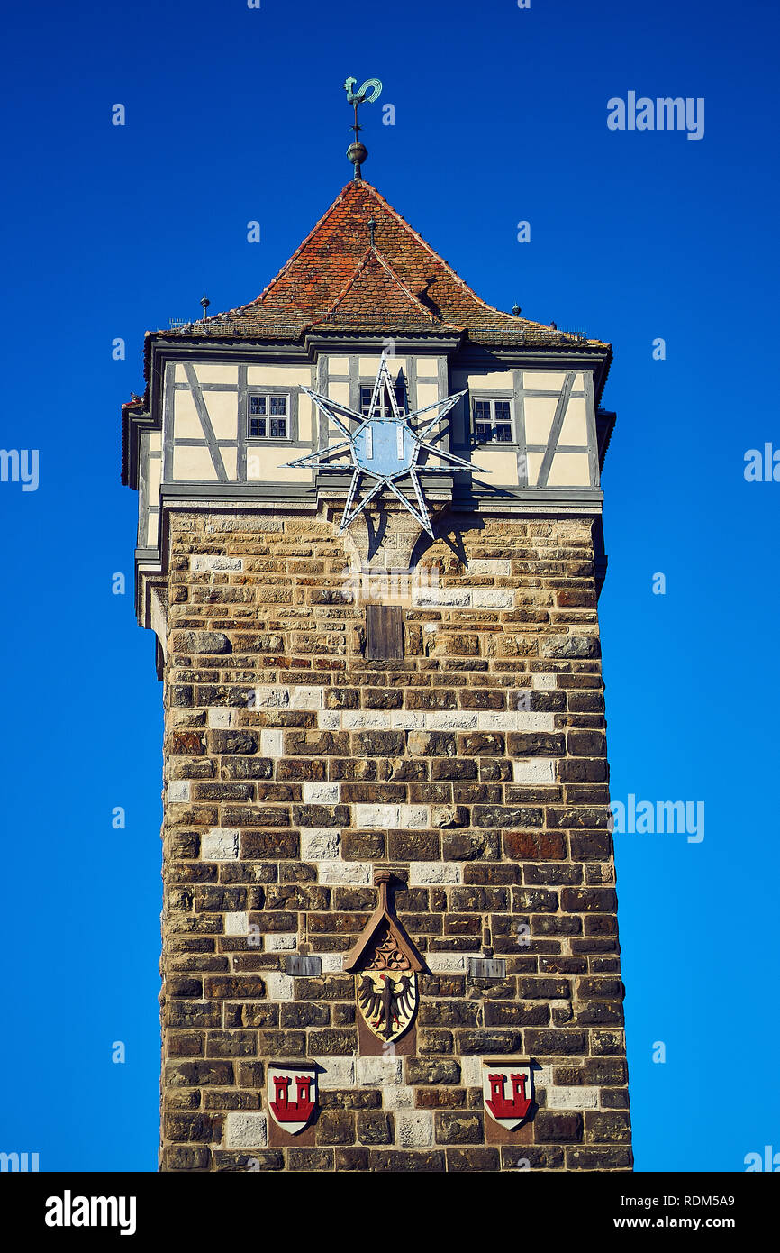 Tower in Rothenburg ob der Tauber Stock Photo - Alamy
