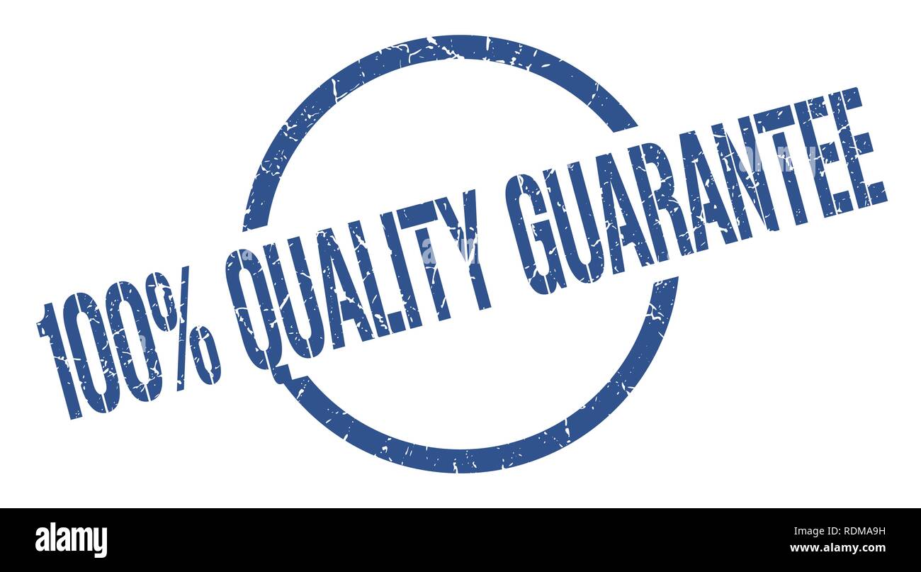 100% quality guarantee blue round stamp Stock Vector Image & Art - Alamy