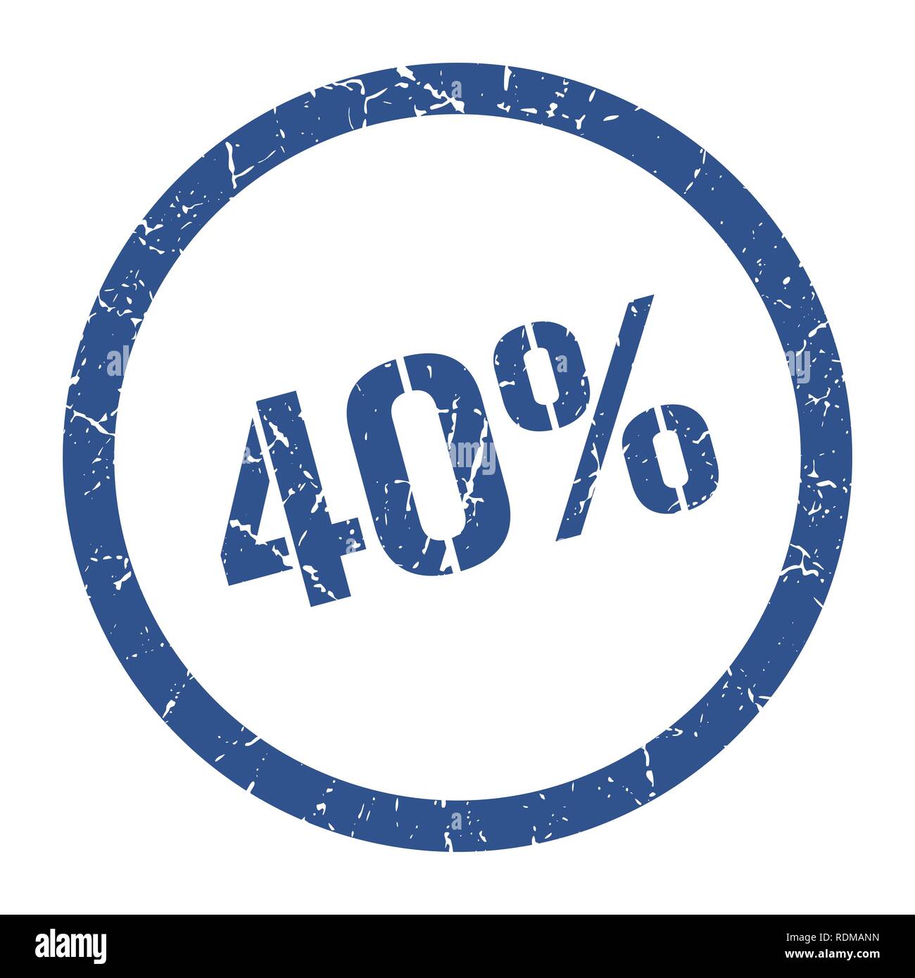 40% blue round stamp Stock Vector Image & Art - Alamy