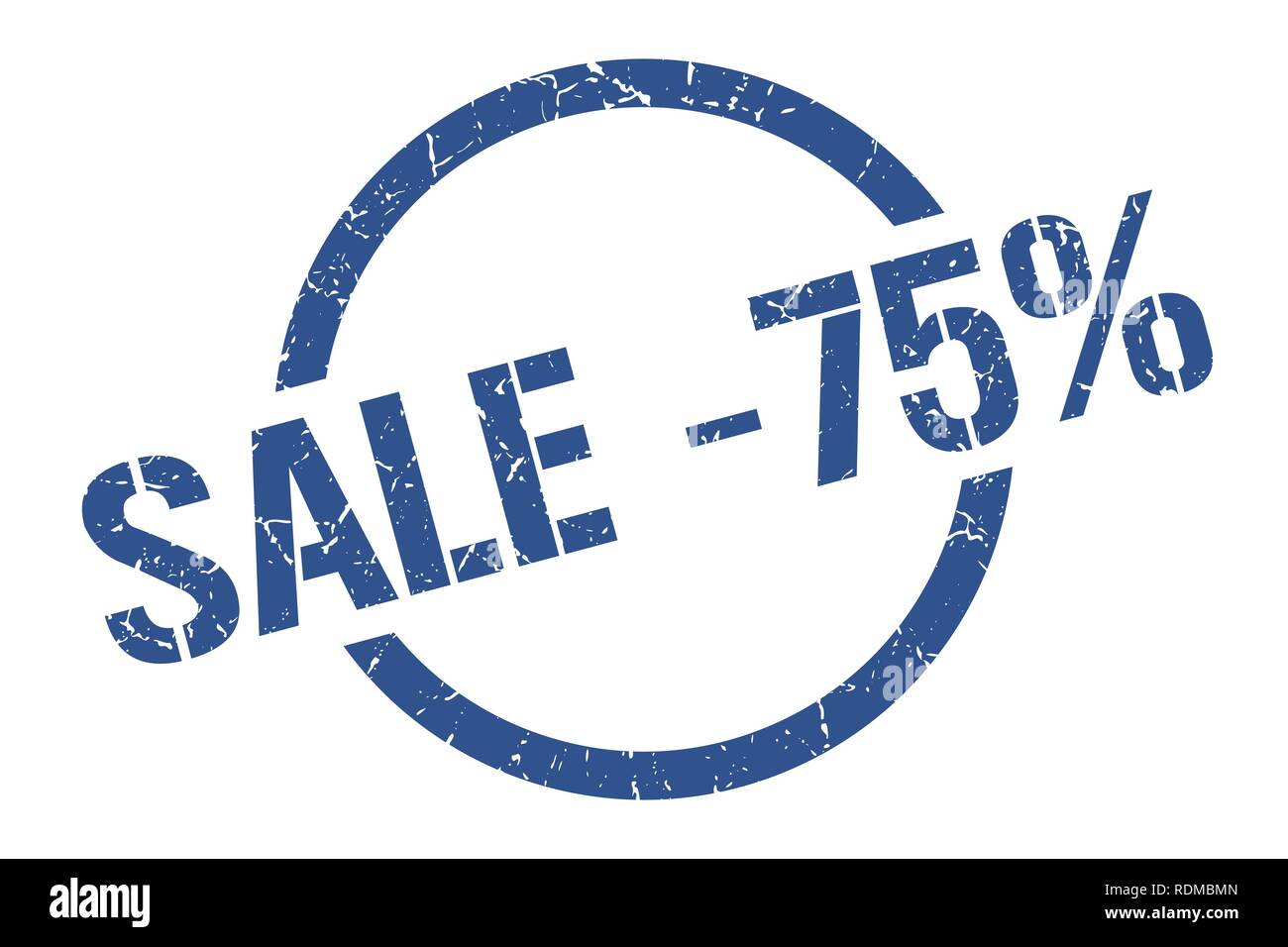 sale -75% blue round stamp Stock Vector Image & Art - Alamy