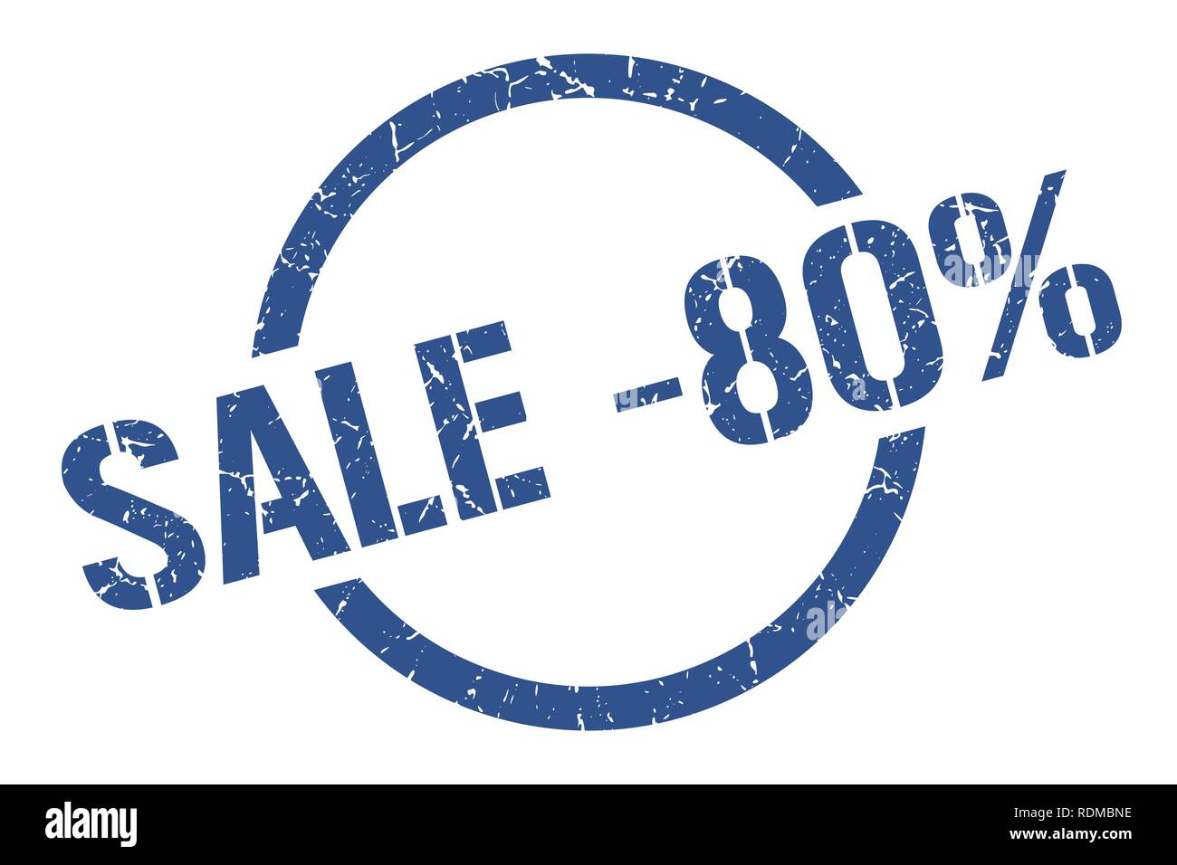 sale -80% blue round stamp Stock Vector Image & Art - Alamy