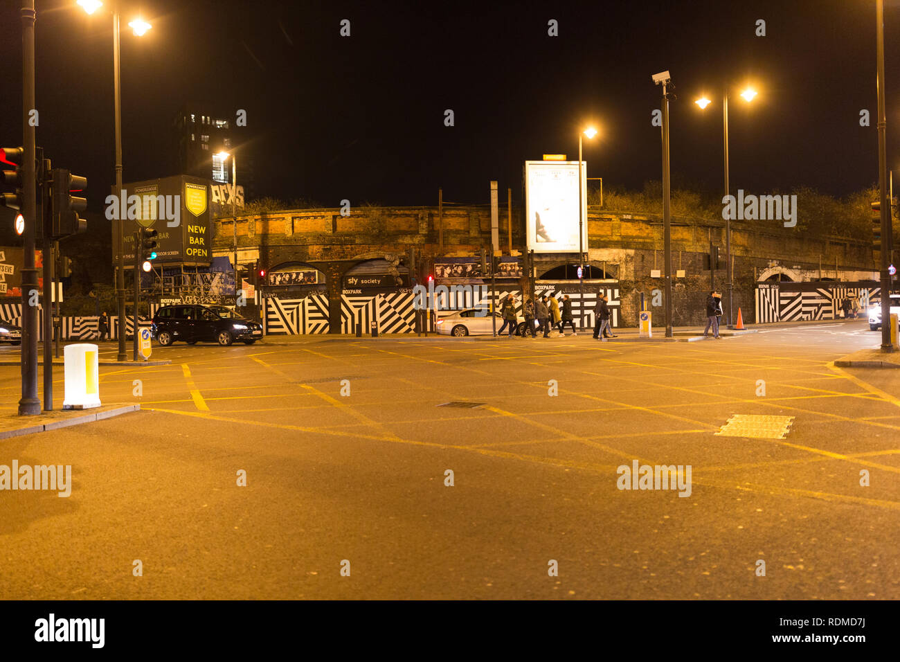 Road juction at Shoreditch High Street and Commercial Street Stock ...