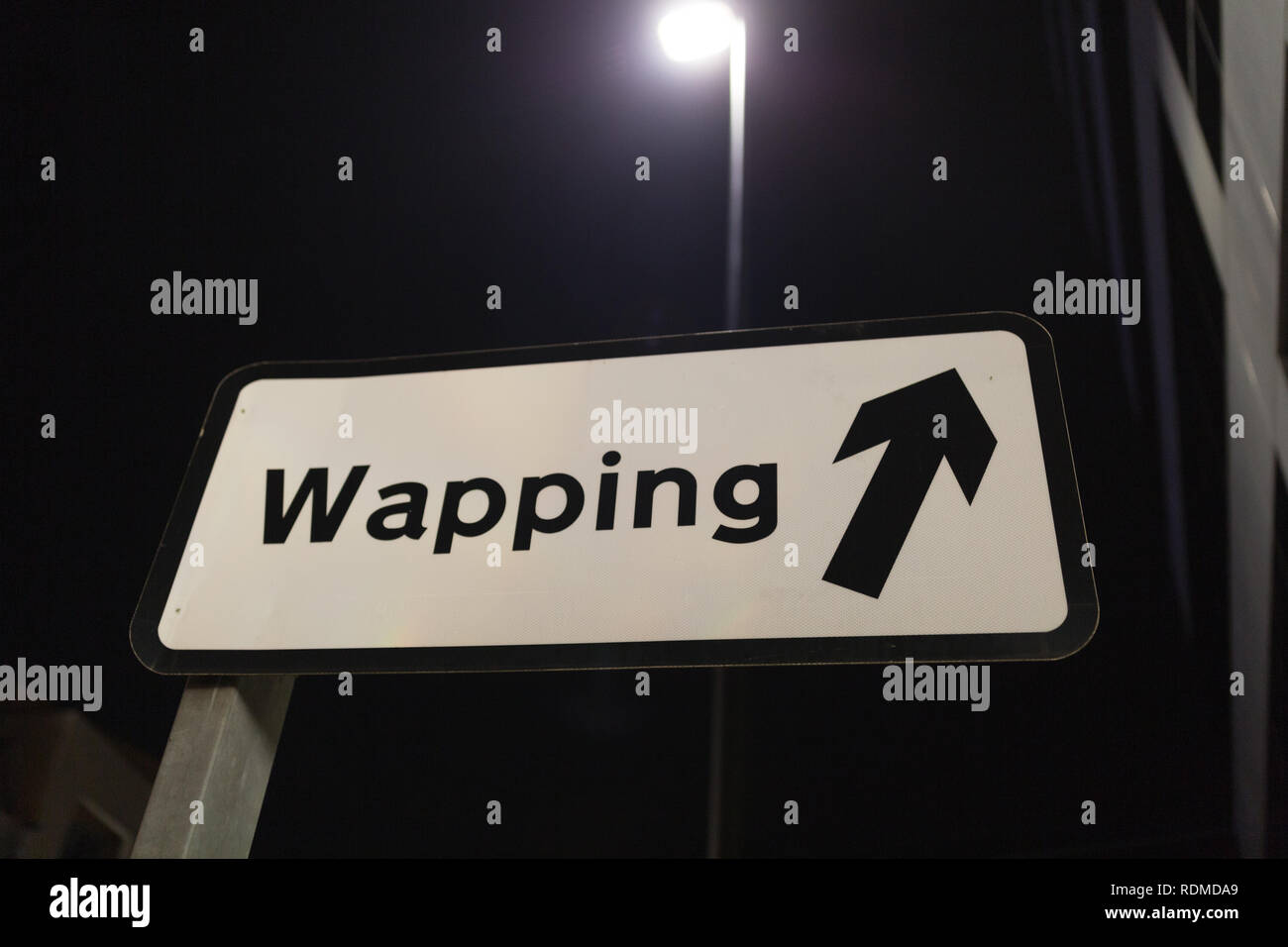 Wapping Road sign Stock Photo - Alamy