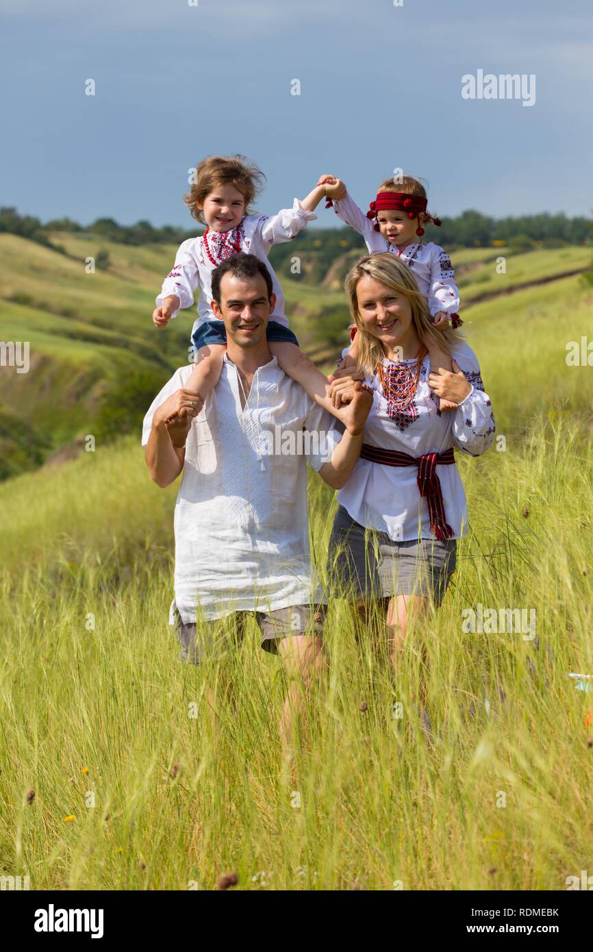 Ukrainian family at the outdoor Stock Photo - Alamy