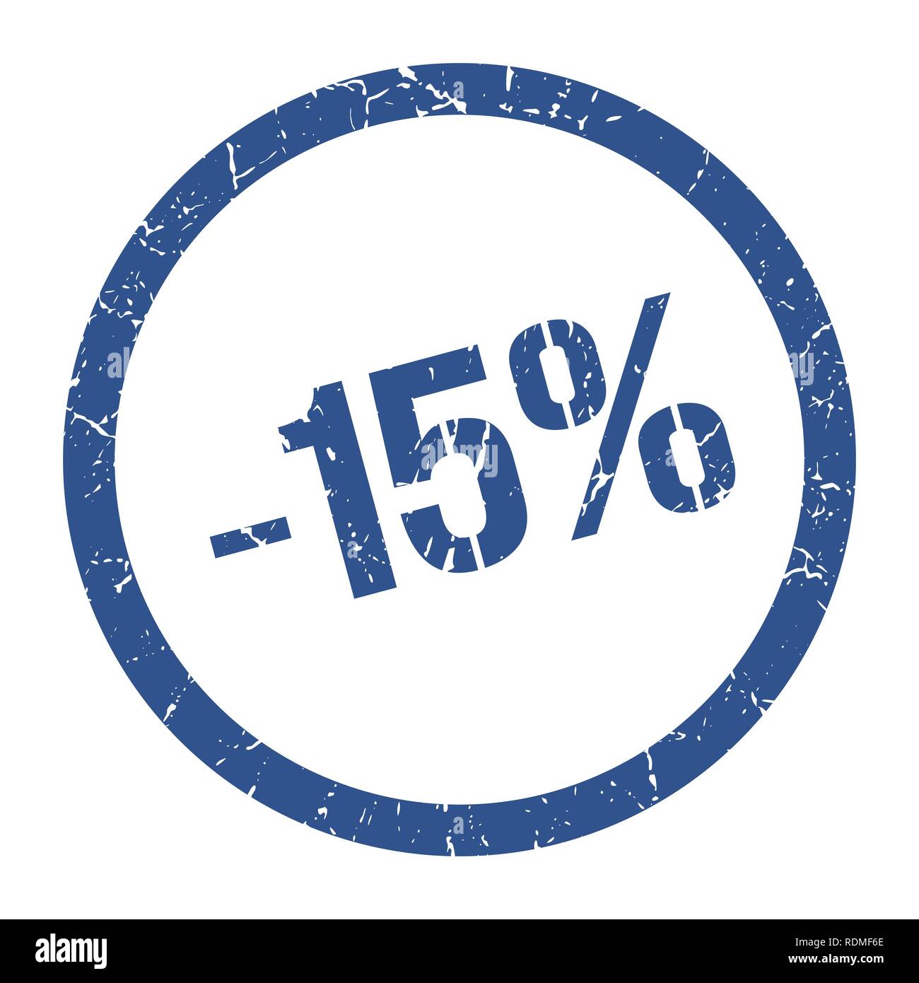 -15% blue round stamp Stock Vector Image & Art - Alamy