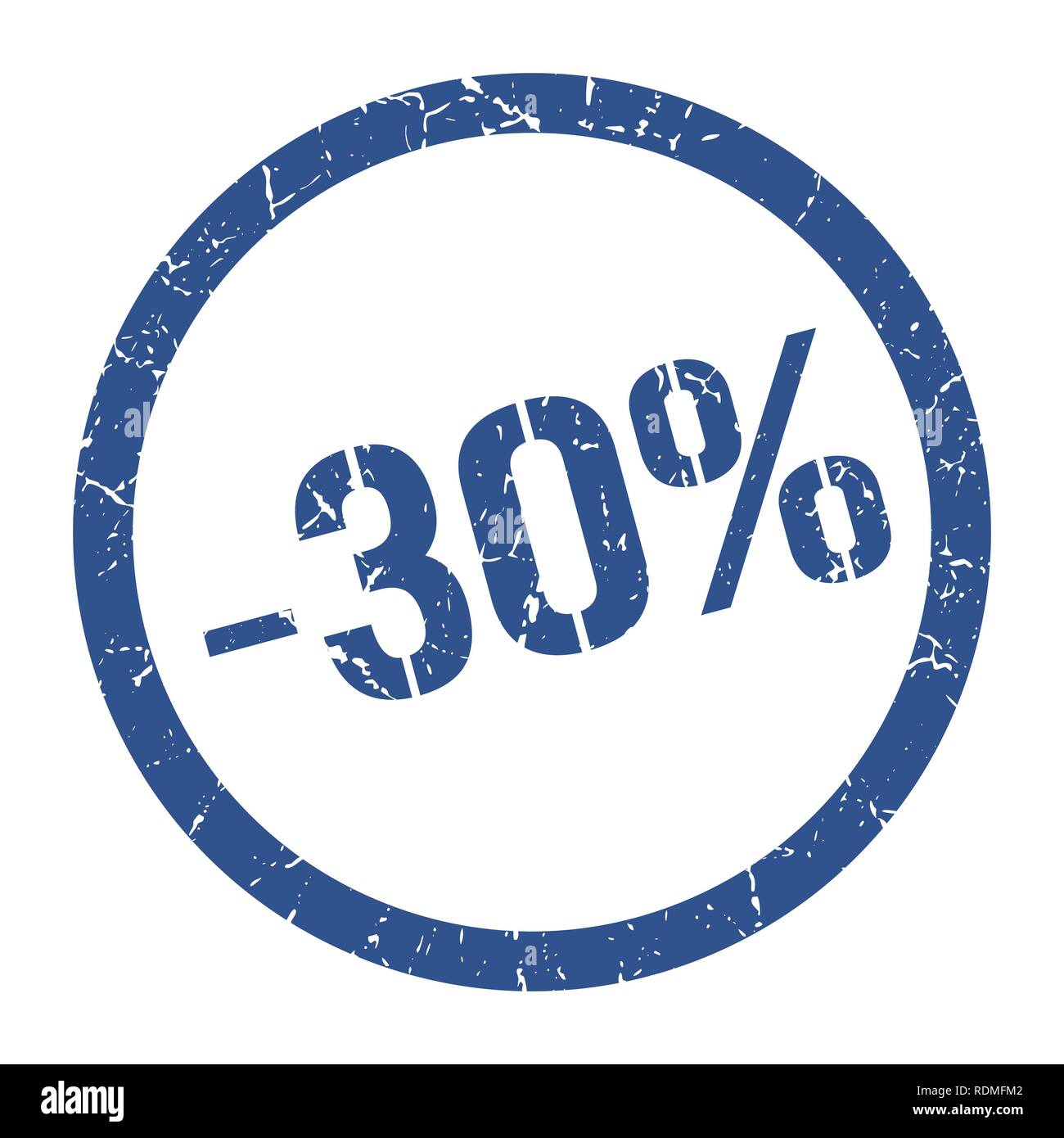 -30% blue round stamp Stock Vector Image & Art - Alamy
