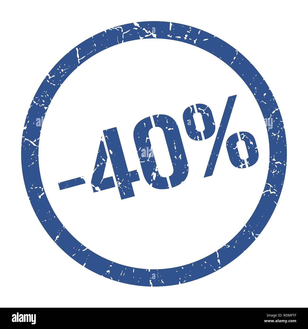 -40% blue round stamp Stock Vector Image & Art - Alamy