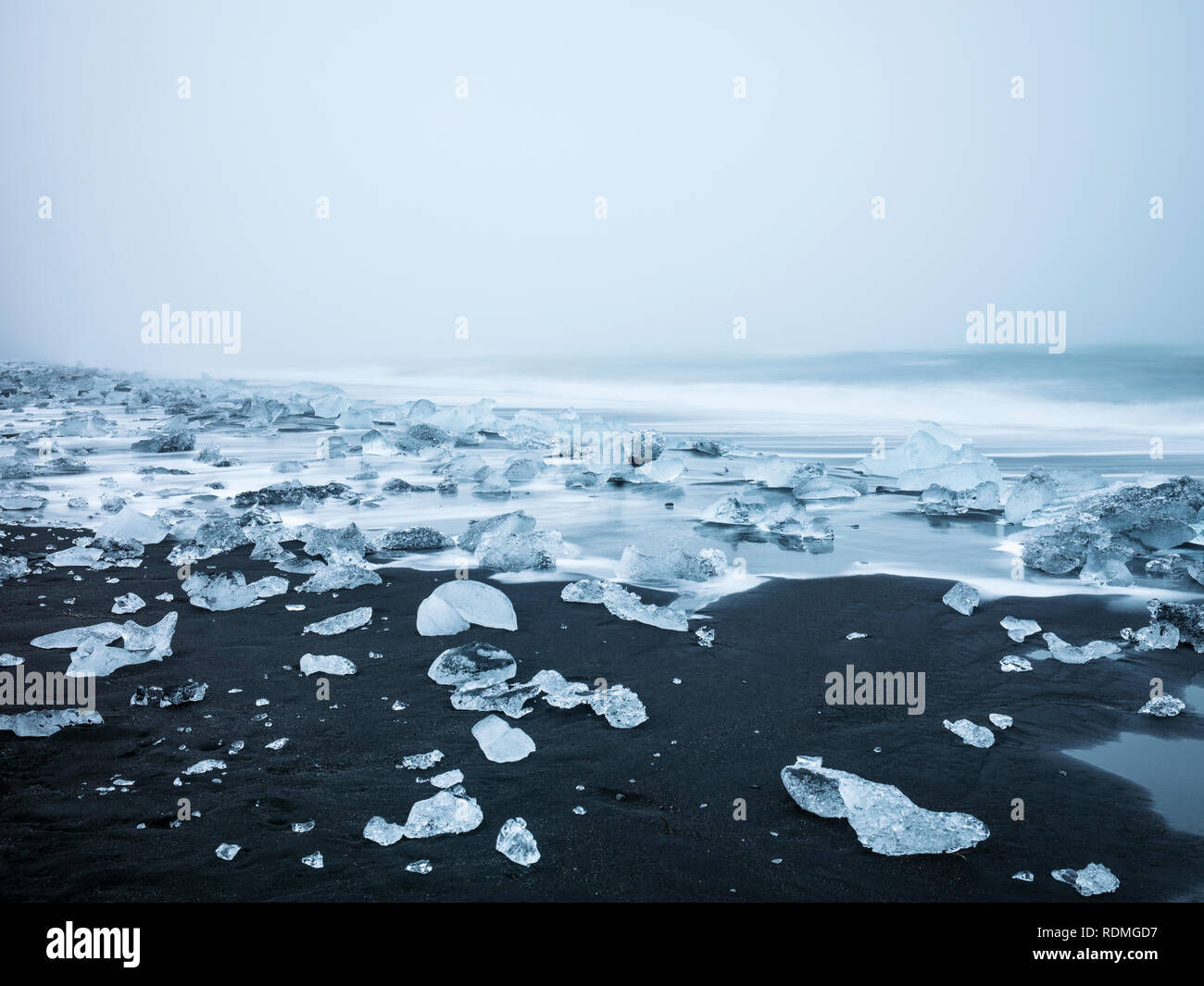 Ice on beach in winter Stock Photo - Alamy