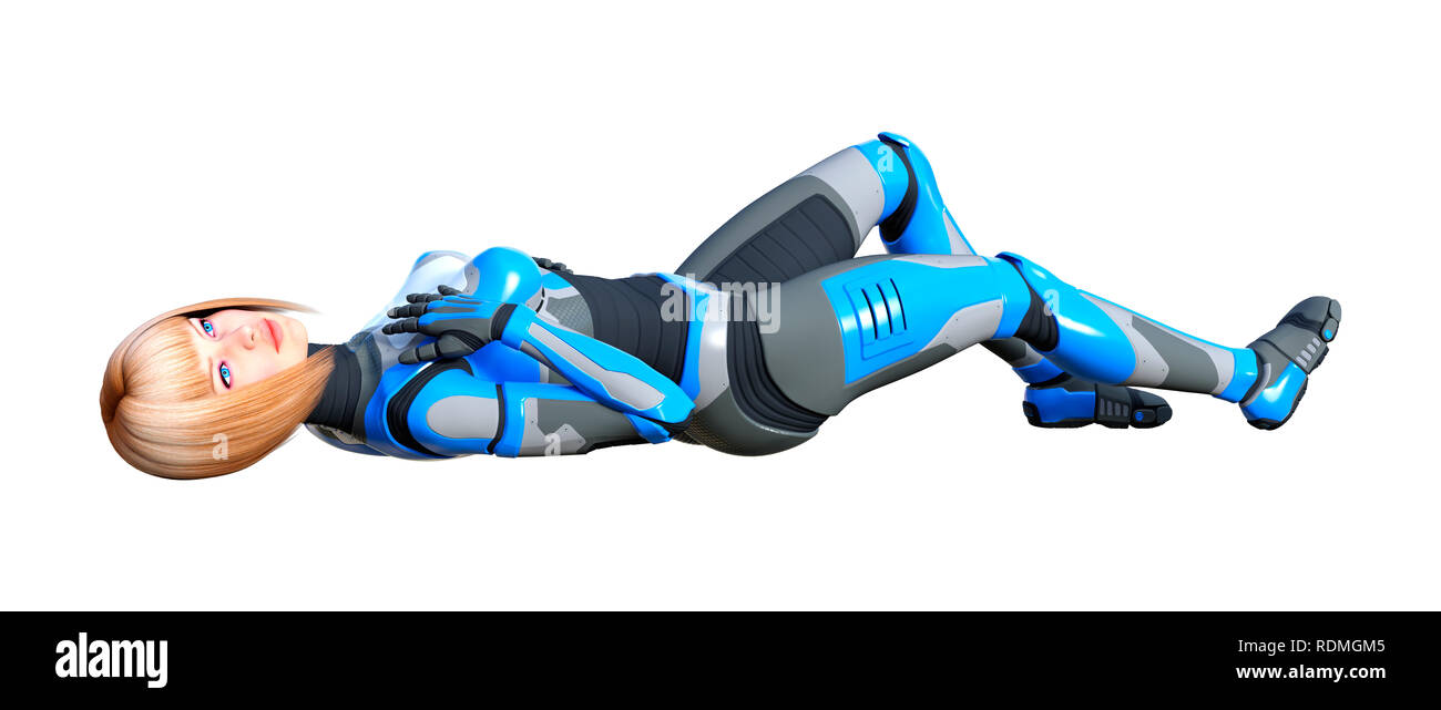 3D rendering of a female robot isolated on white background Stock Photo ...