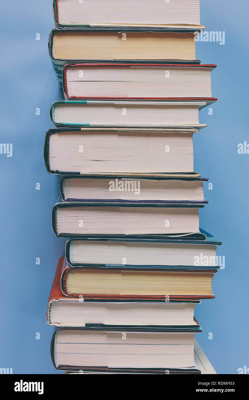 Arrangement of hardback books Stock Photo - Alamy