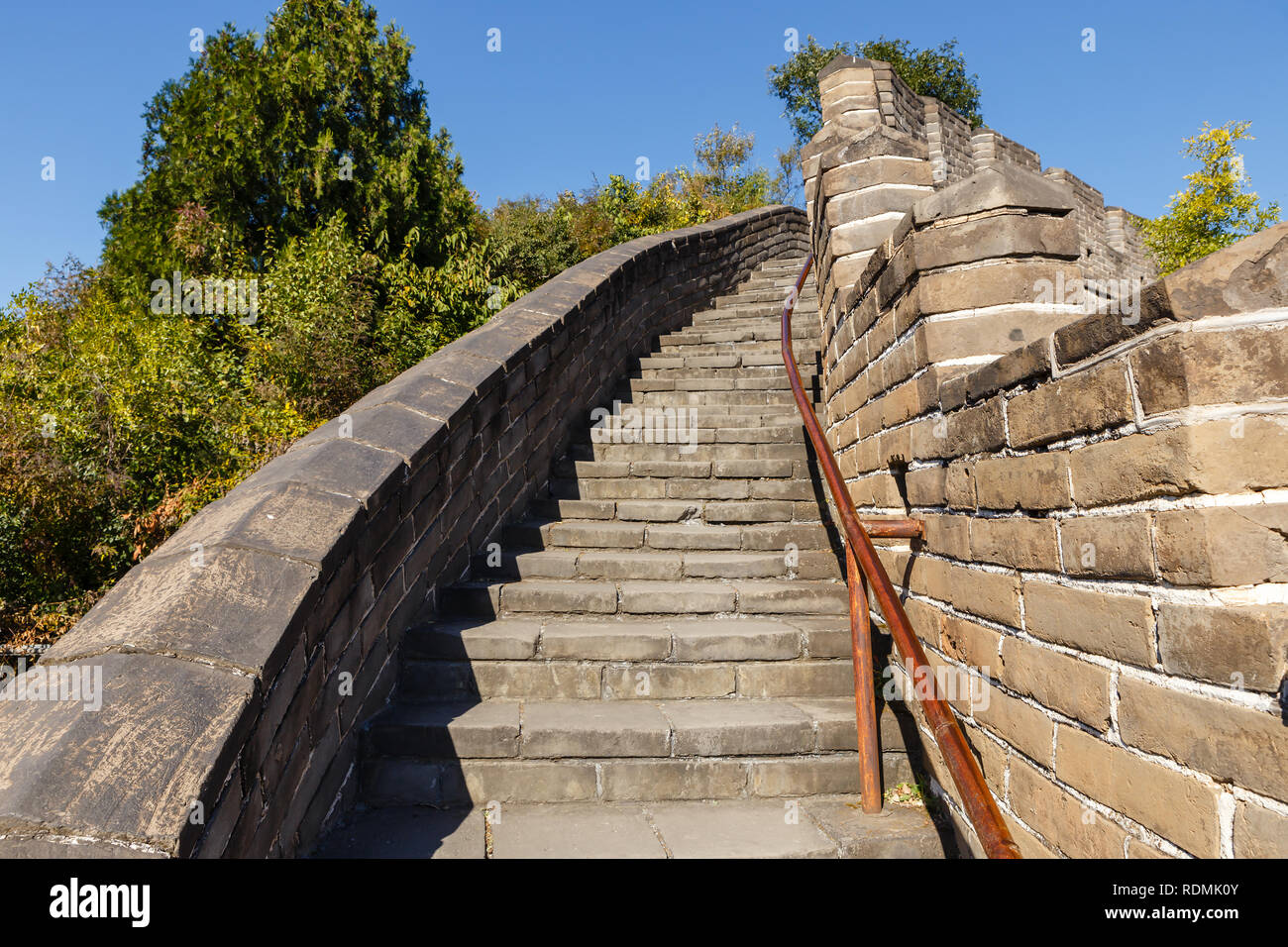Steep stairs of the Great Wall of China Stock Photo - Alamy