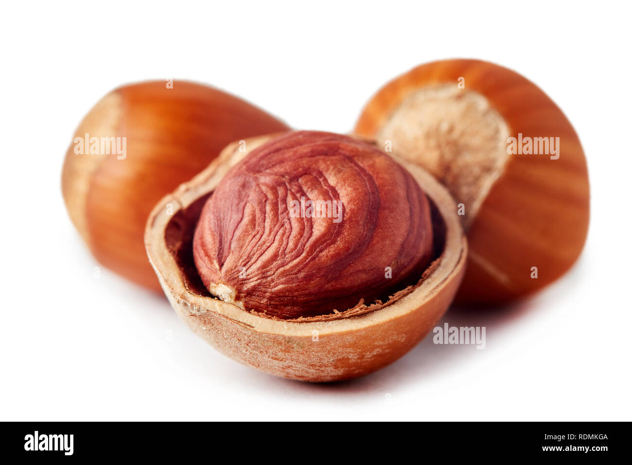 Fresh ripe organic hazelnuts (filbert) isolated on white background ...