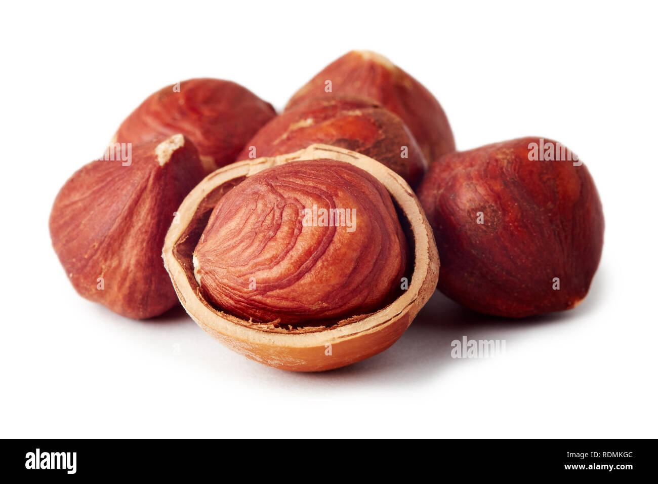 Fresh ripe organic hazelnuts (filbert) isolated on white background ...