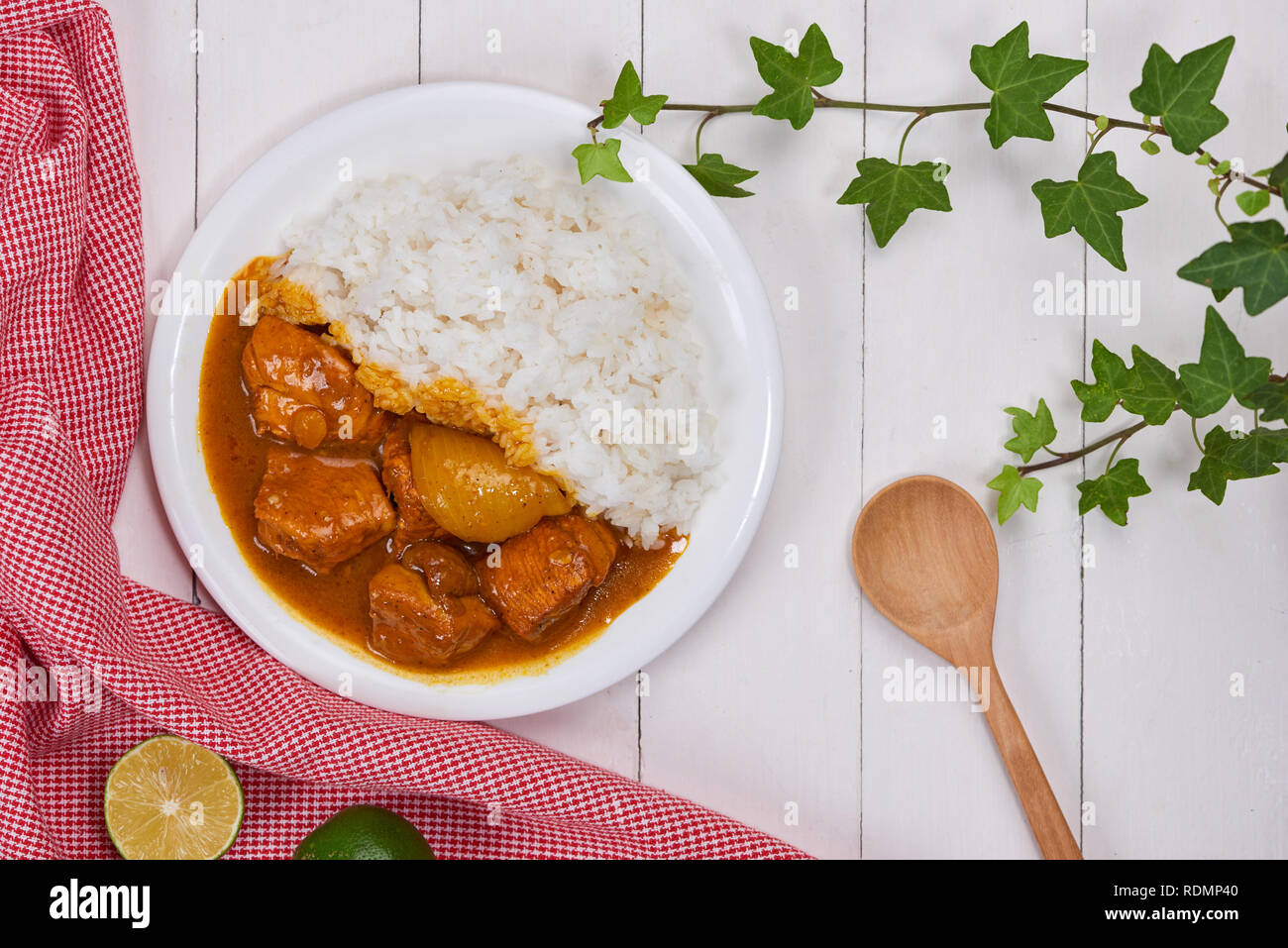 Delicious and spicy Chicken curry roast from Indian cuisine Stock Photo ...