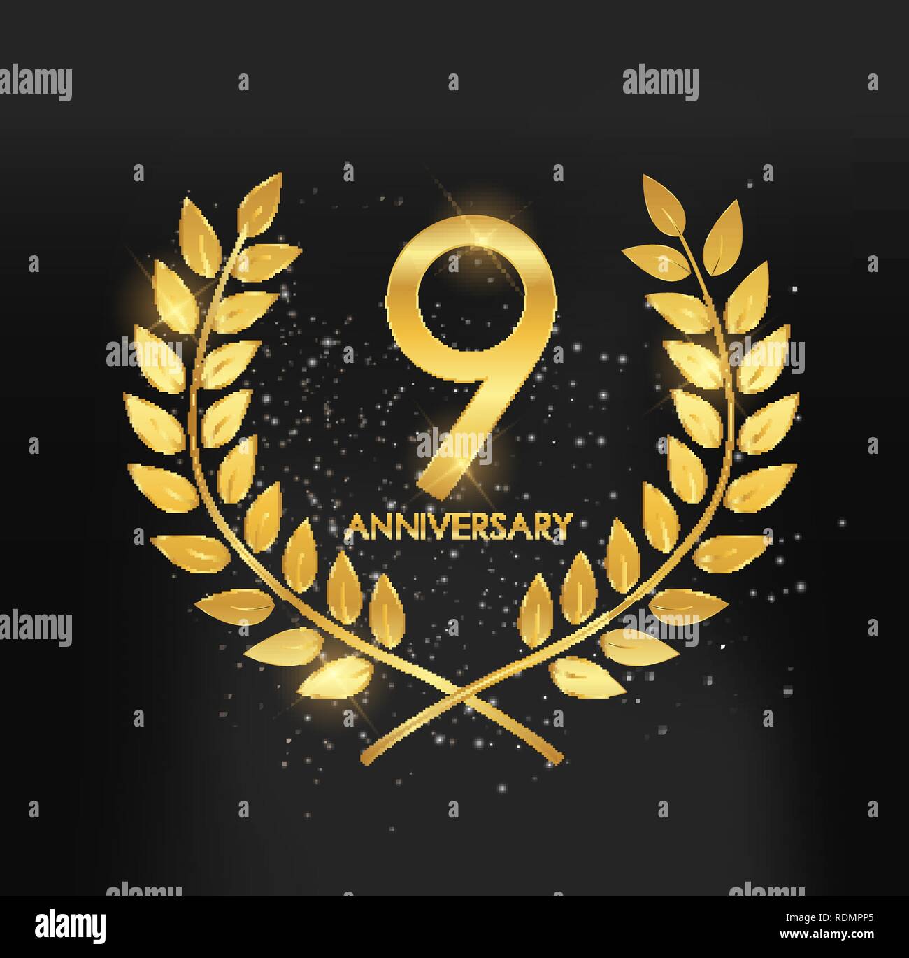 Template Logo 9 Years Anniversary Vector Illustration EPS10 Stock ...
