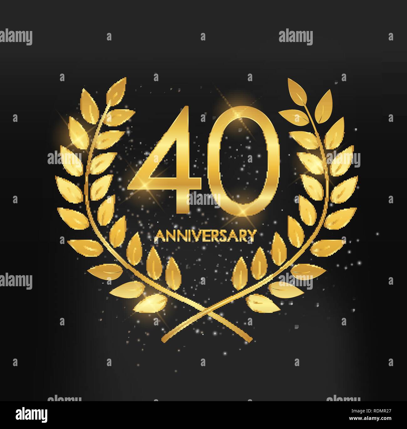 Template Logo 40 Years Anniversary Vector Illustration EPS10 Stock ...