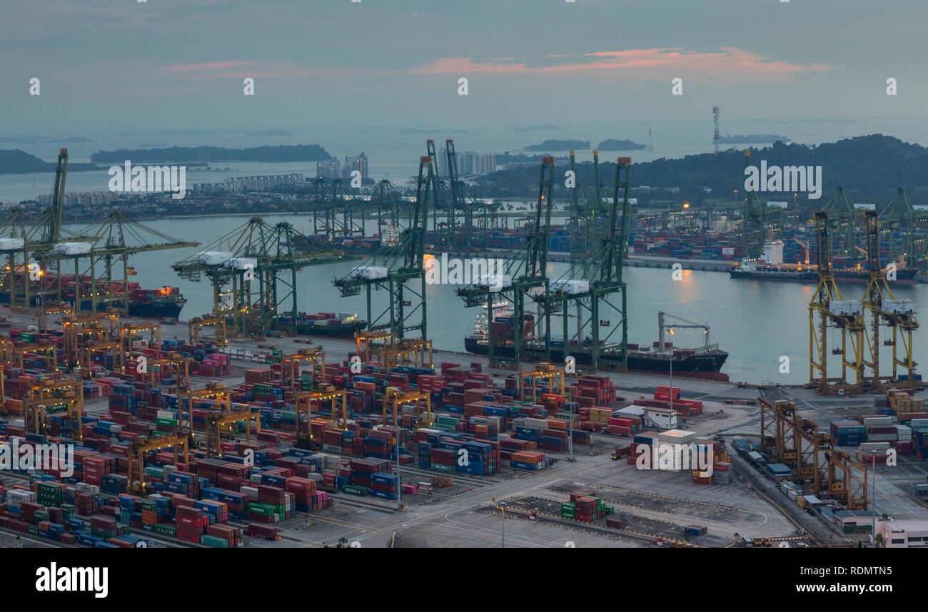 Port of Singapore, the top maritime capital of the world, photographed ...
