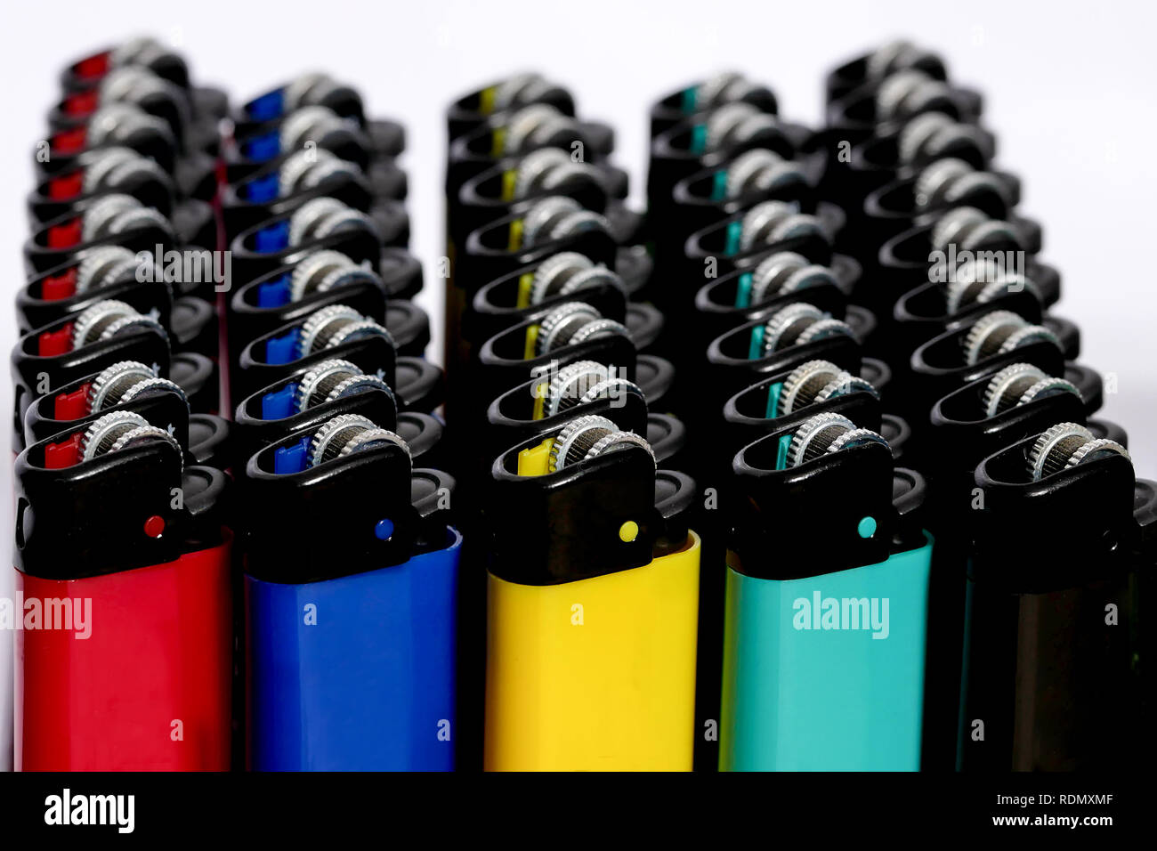 multi-colored disposable lighters Stock Photo - Alamy