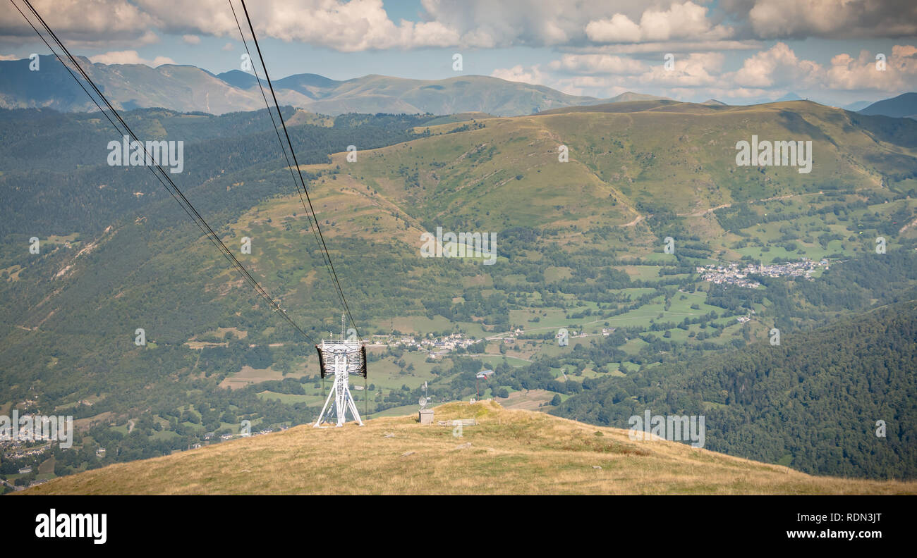Pyrenees view from the Pla D Adet ski resort next to Saint Lary, France ...