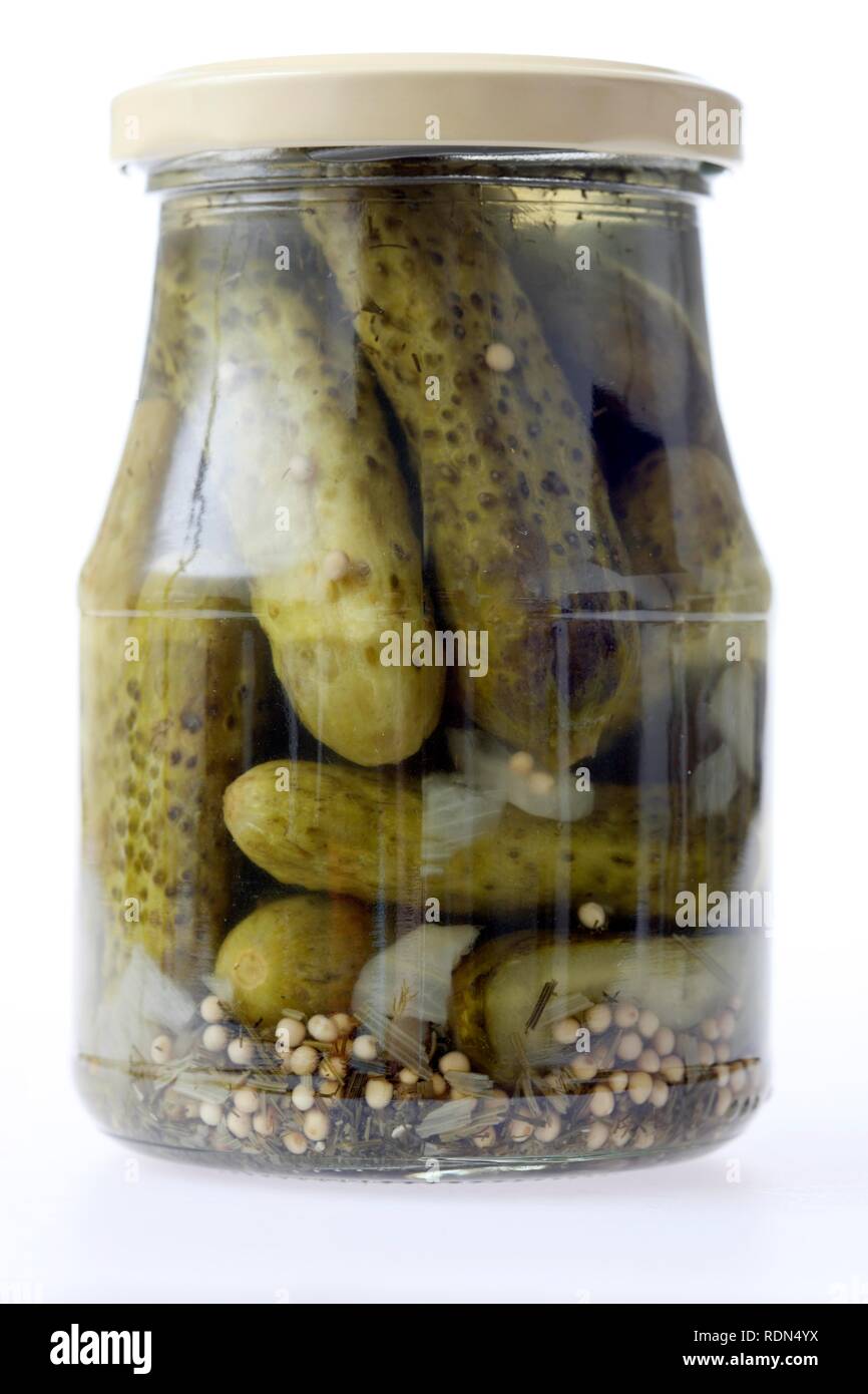 Pickles, conserved in glass packaging Stock Photo - Alamy