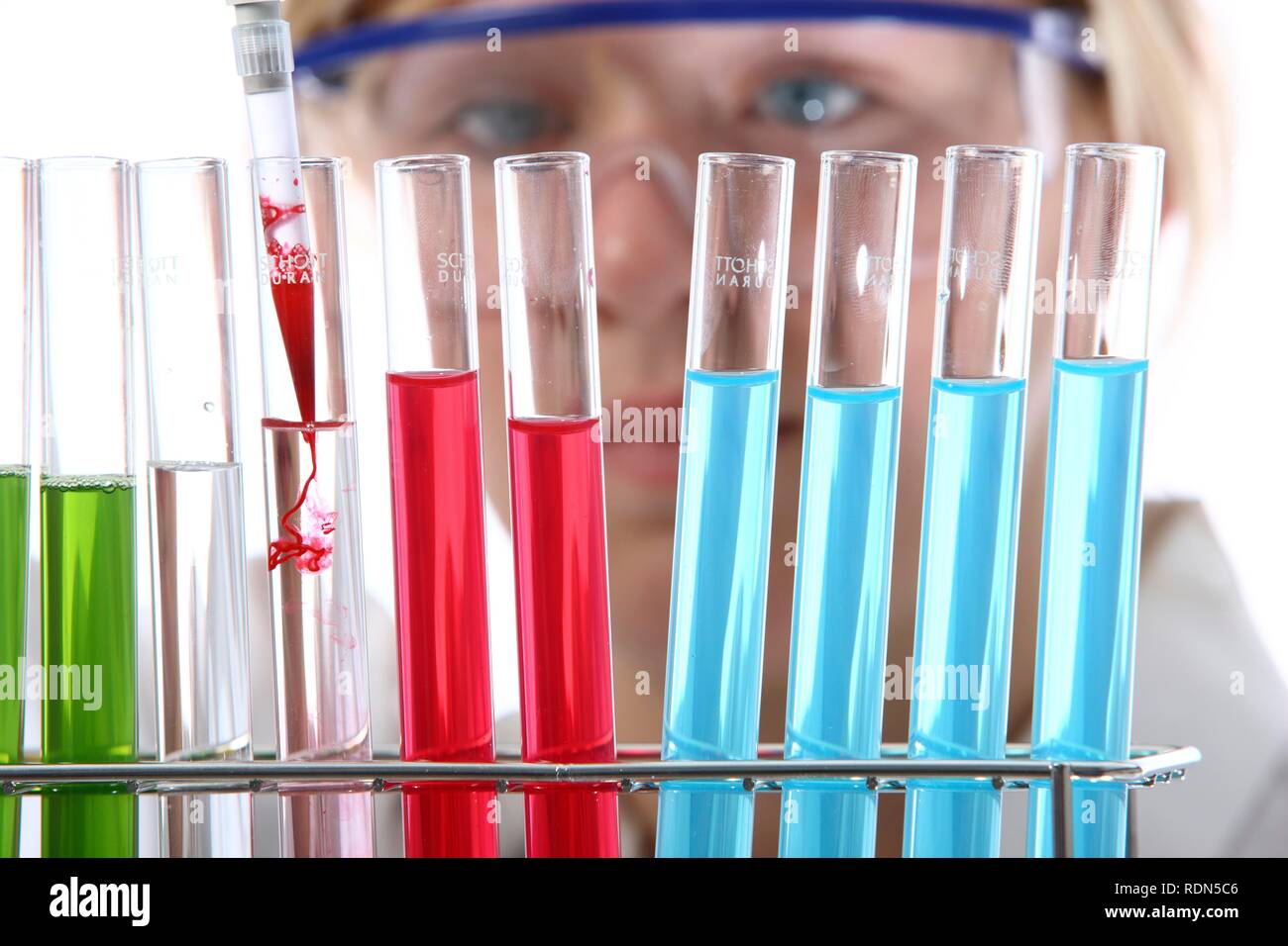 Chemistry laboratory, lab technician at work Stock Photo - Alamy