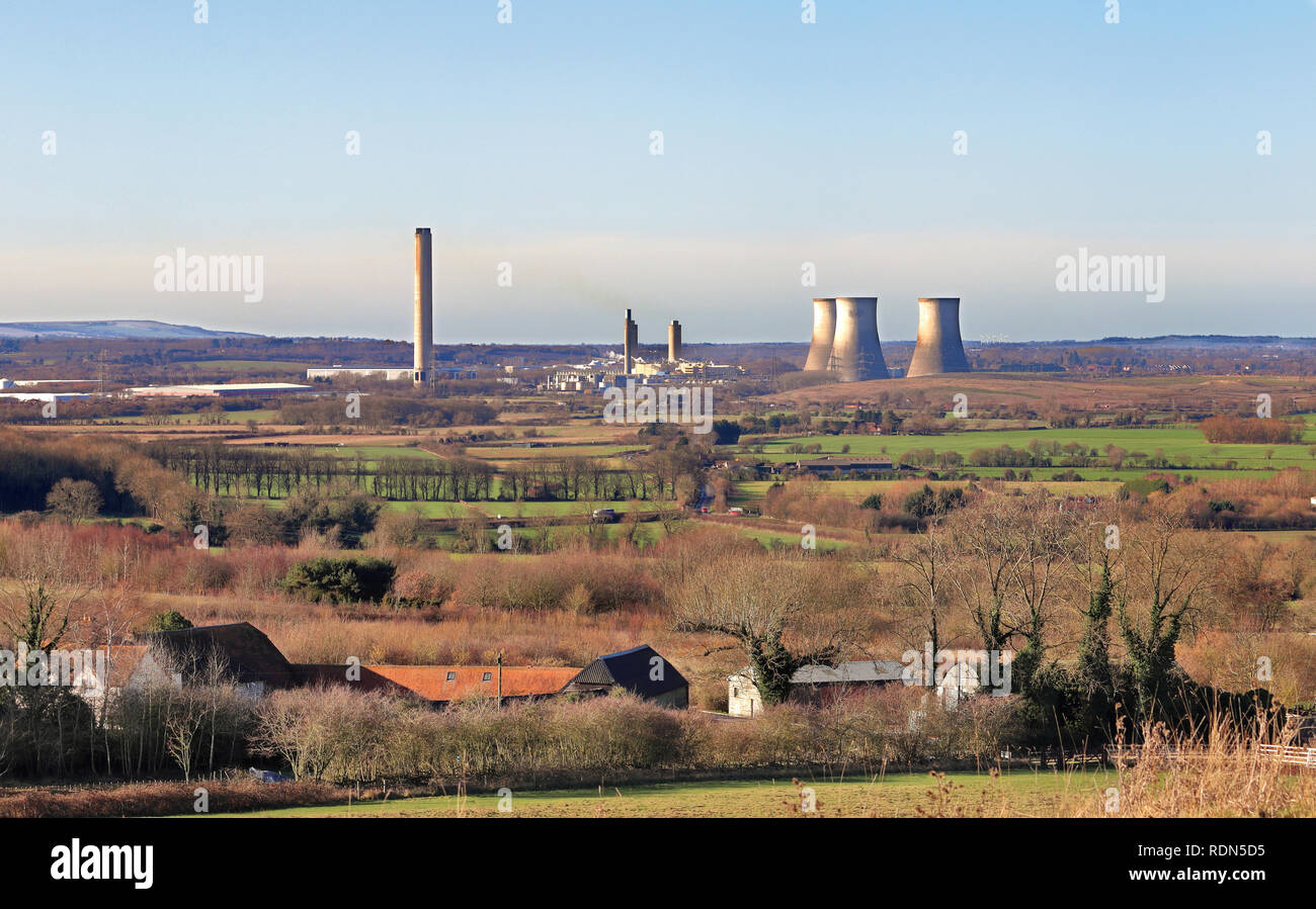 An English Landscape with Didcot Power Station in the distance Stock ...