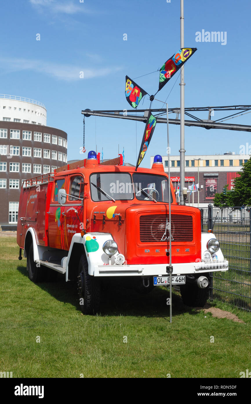 Old fire truck Magirus Deutz, Bremerhaven, Bremen, Germany I Altes ...