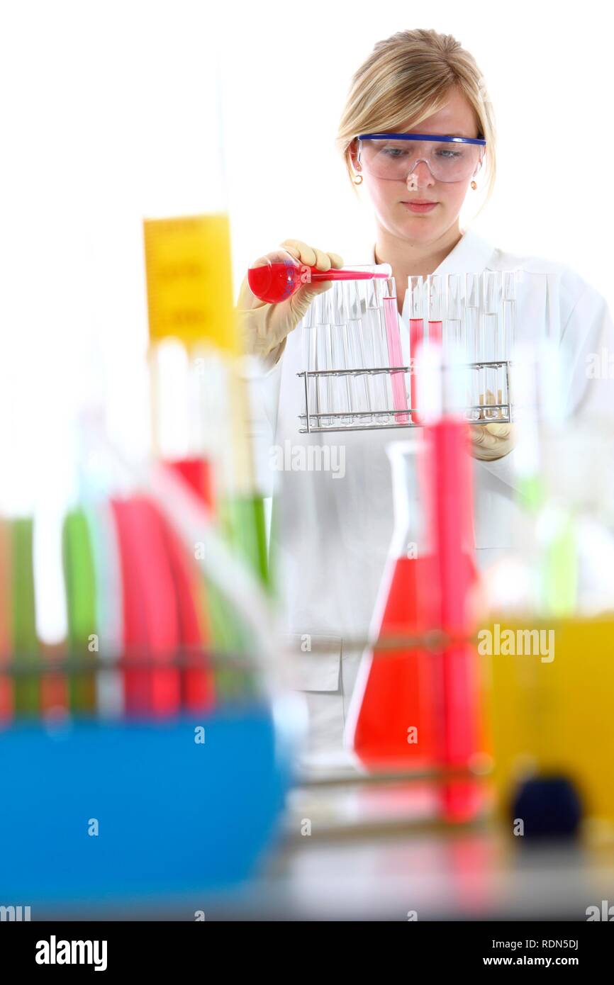 Chemistry laboratory, lab technician at work Stock Photo - Alamy