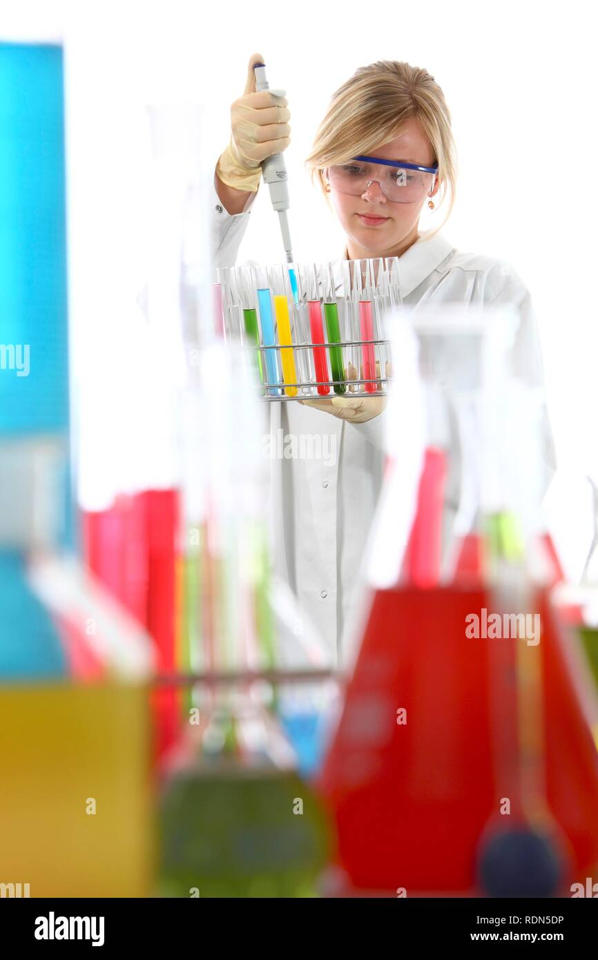 Chemistry laboratory, lab technician at work Stock Photo - Alamy