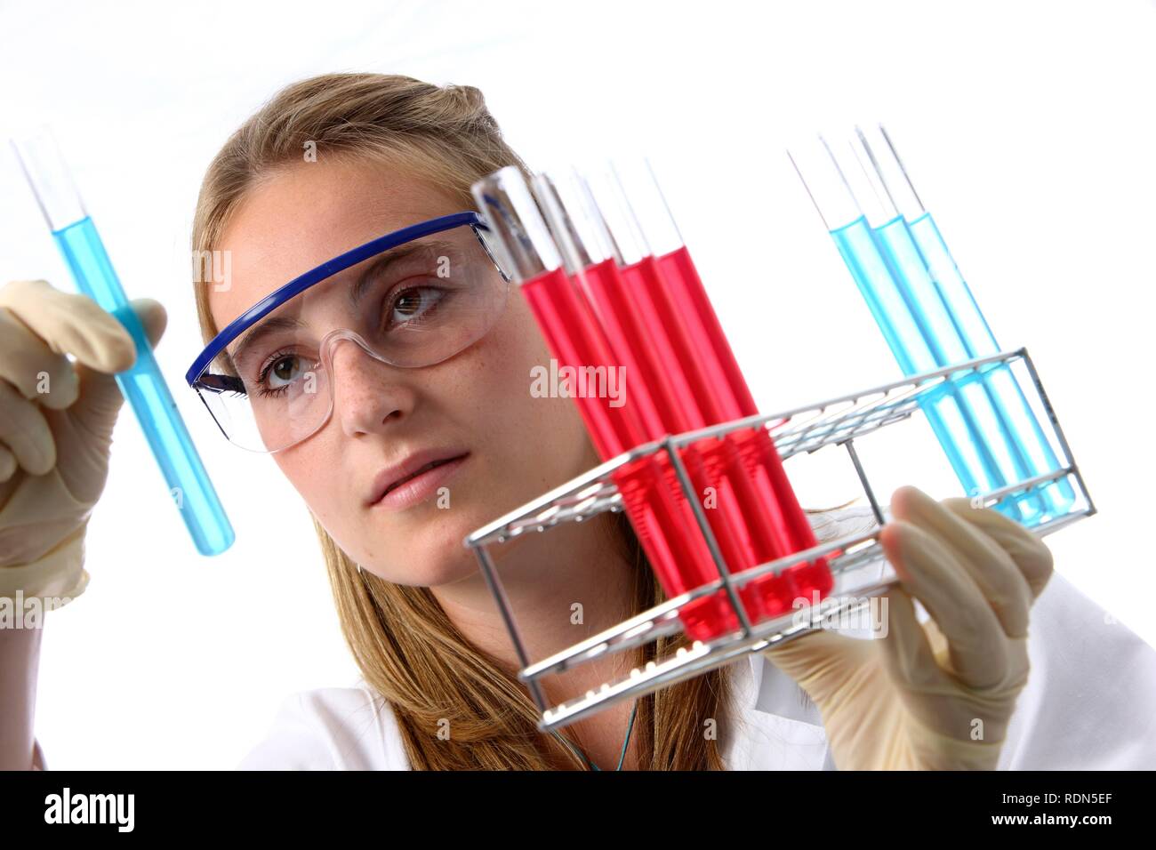 Chemistry laboratory, lab technician at work Stock Photo - Alamy