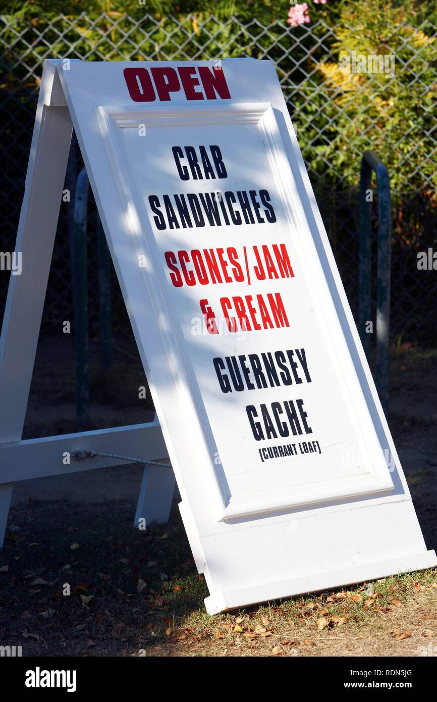 Promotional sign at a sandwich bar, local specialties, typical ...