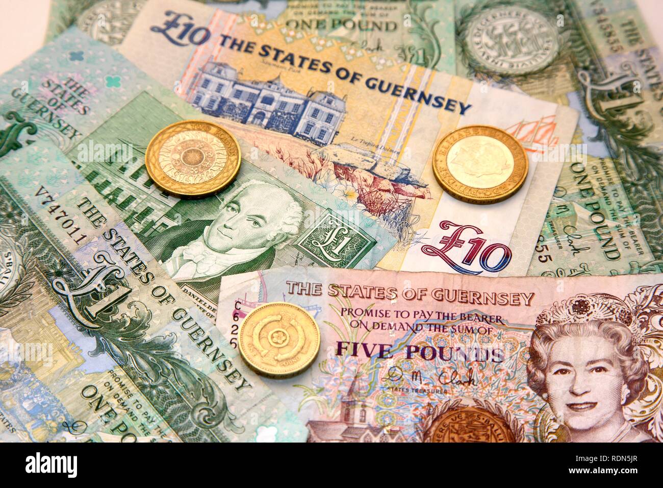 Special pound notes of the Channel Island of Guernsey Stock Photo - Alamy