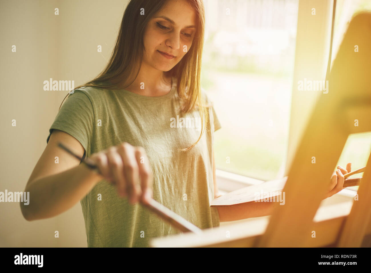 Painter in atelier Stock Photo - Alamy