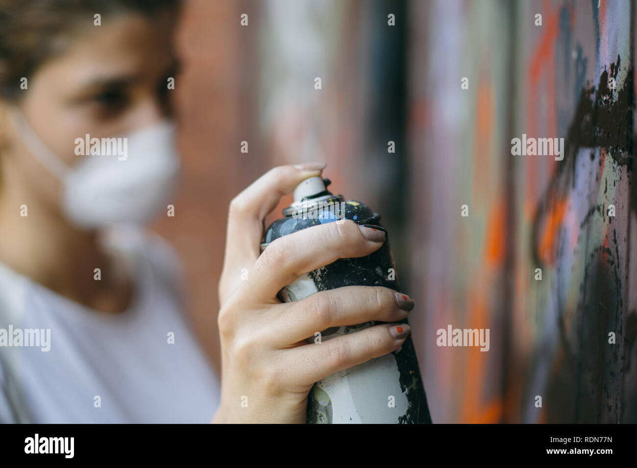 Street artist at work Stock Photo - Alamy