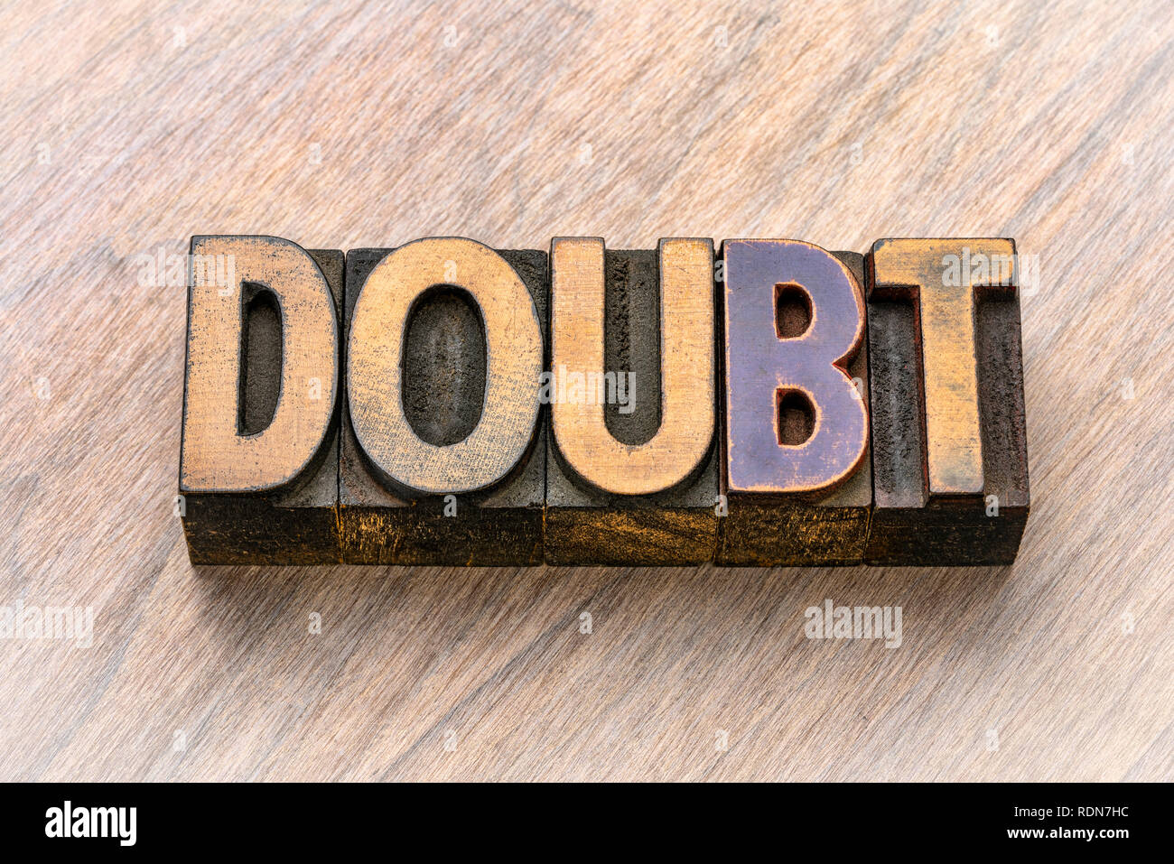doubt word in vintage letterpress wood type printing blocks Stock Photo ...