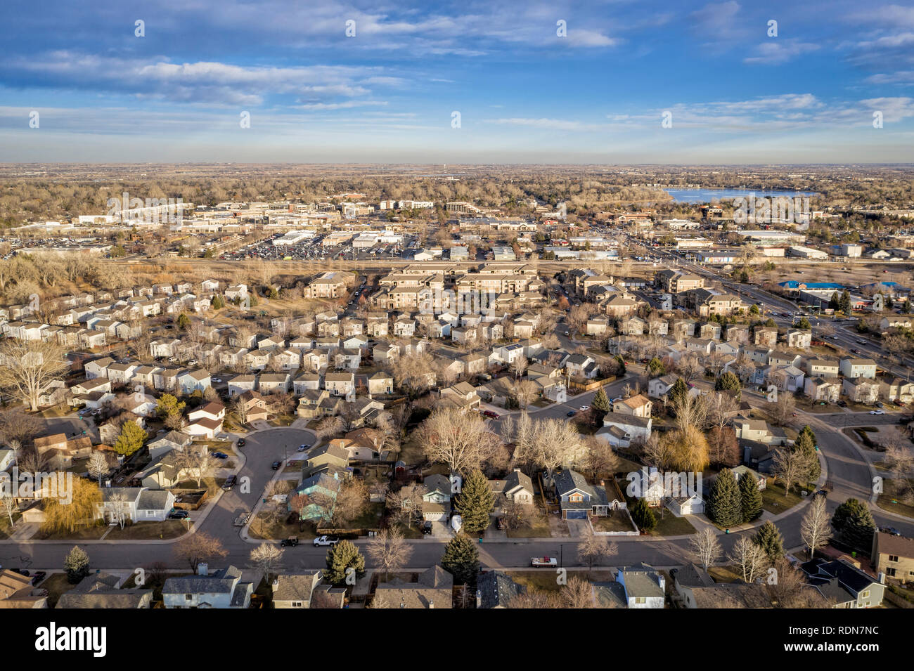 typical residential neighborhood and shopping aera along Front Range of ...