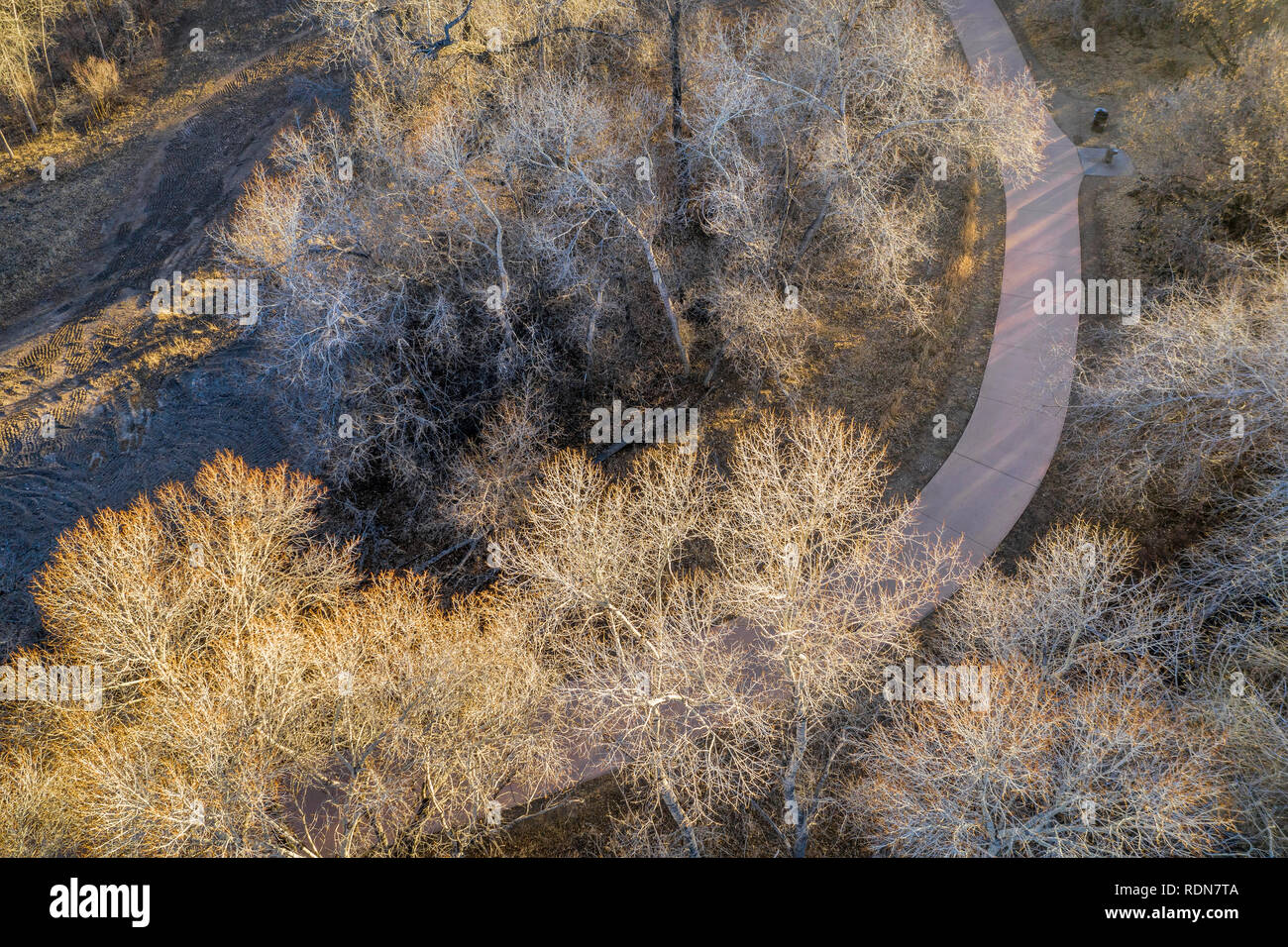 Aerial view bike trail hi-res stock photography and images - Alamy