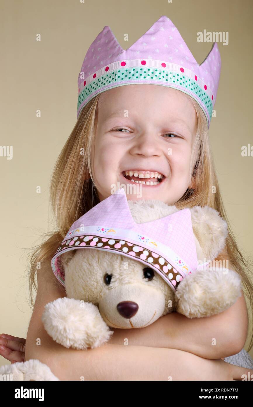 little princess with her bear Stock Photo - Alamy