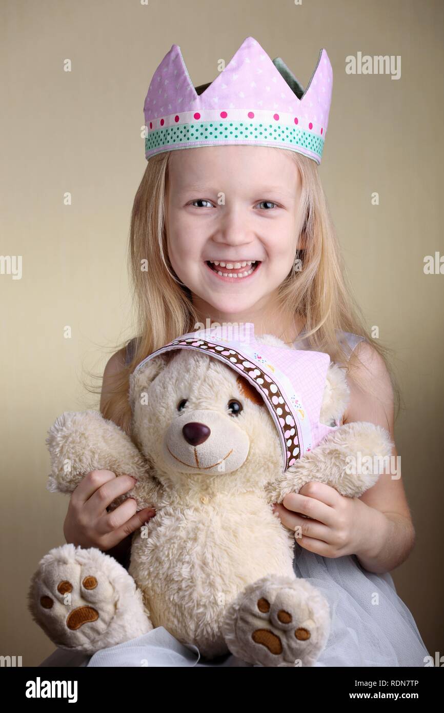 little princess with her bear Stock Photo - Alamy