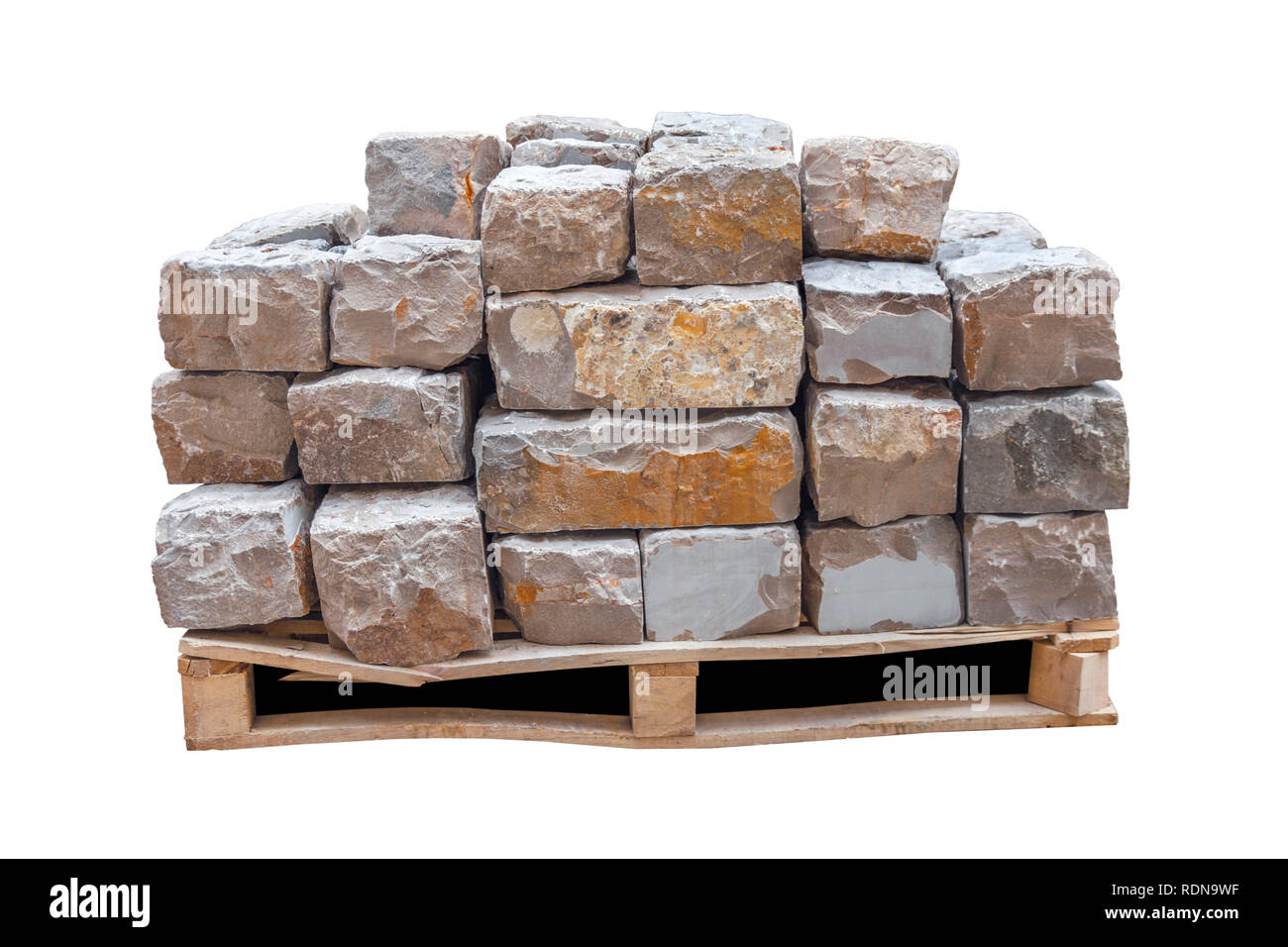Marble blocks natural industrial construction stone for work isolated ...