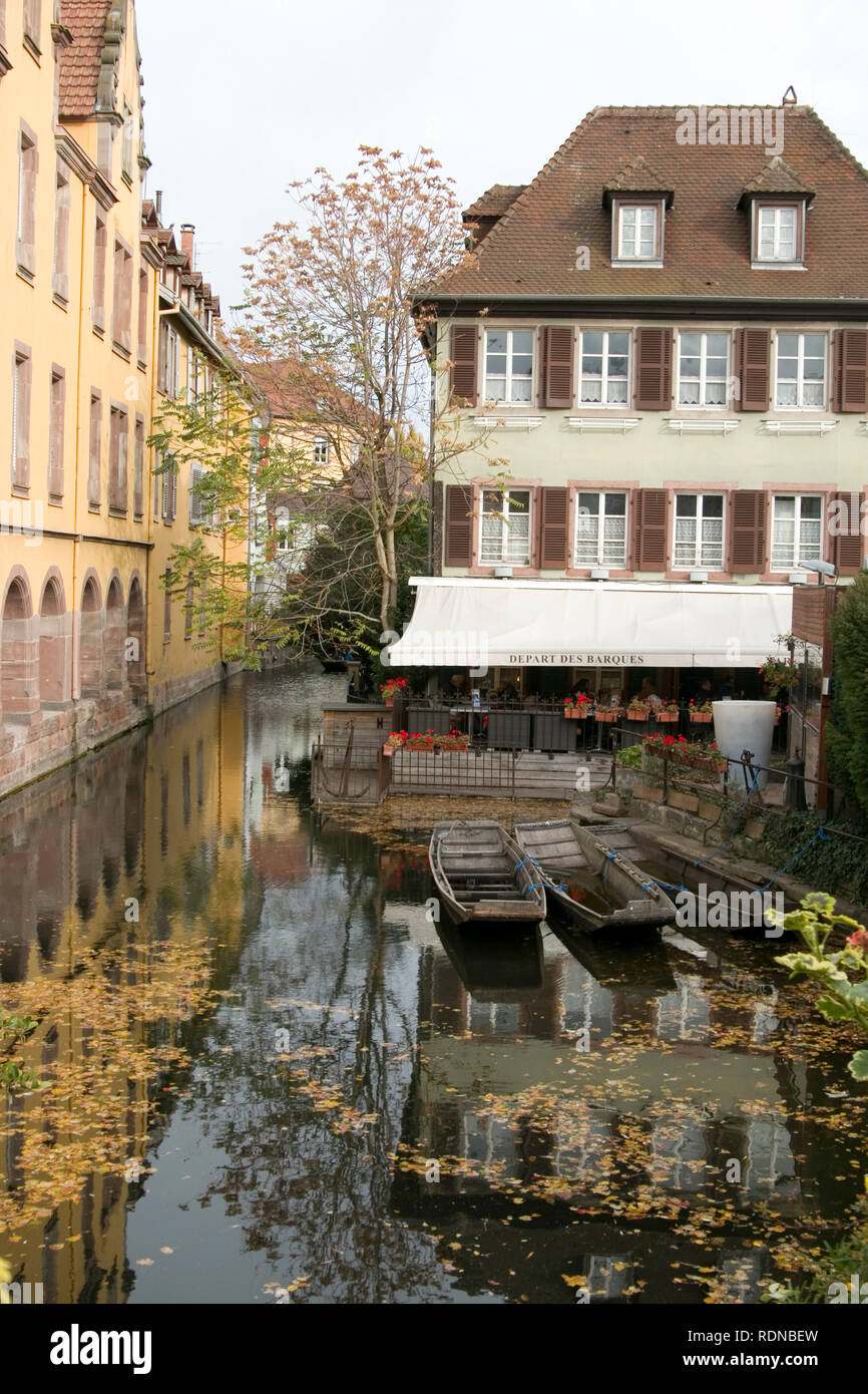 Beautiful buildings line a canal in Colmar, France Stock Photo - Alamy