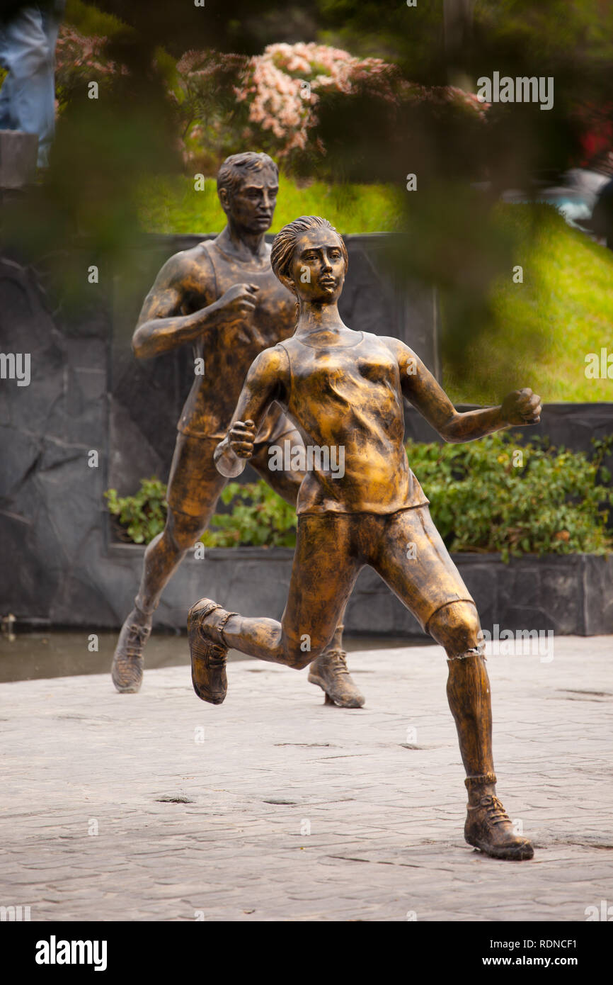 Statues in a green park ath the middle of Lima in Peru Stock Photo - Alamy
