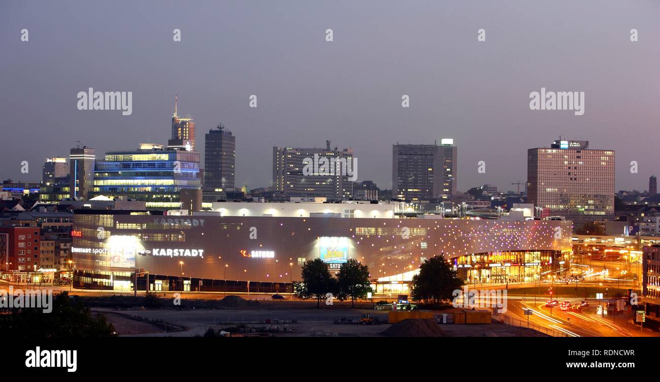 Skyline of Essen and Limbecker Platz shopping center, completed in 2009 ...