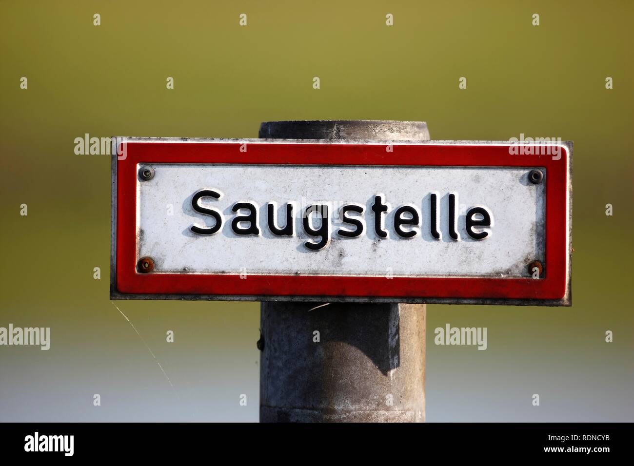 Sign for a suction point for the fire brigade on the water Stock Photo ...